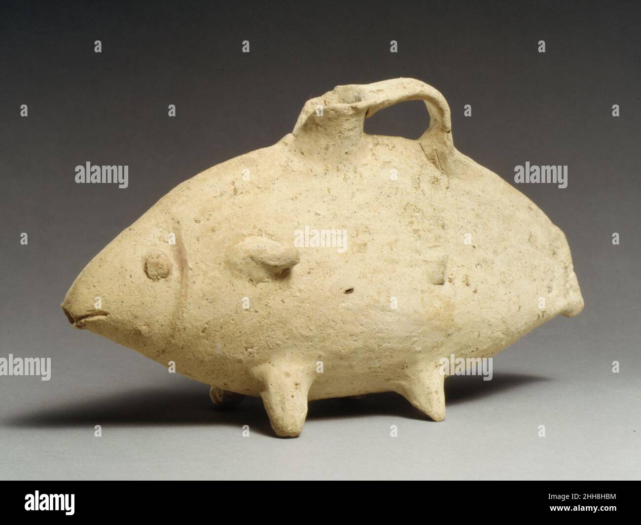 Terracotta askos (vessel) in the form of a fish ca. 1200–1175 B.C ...