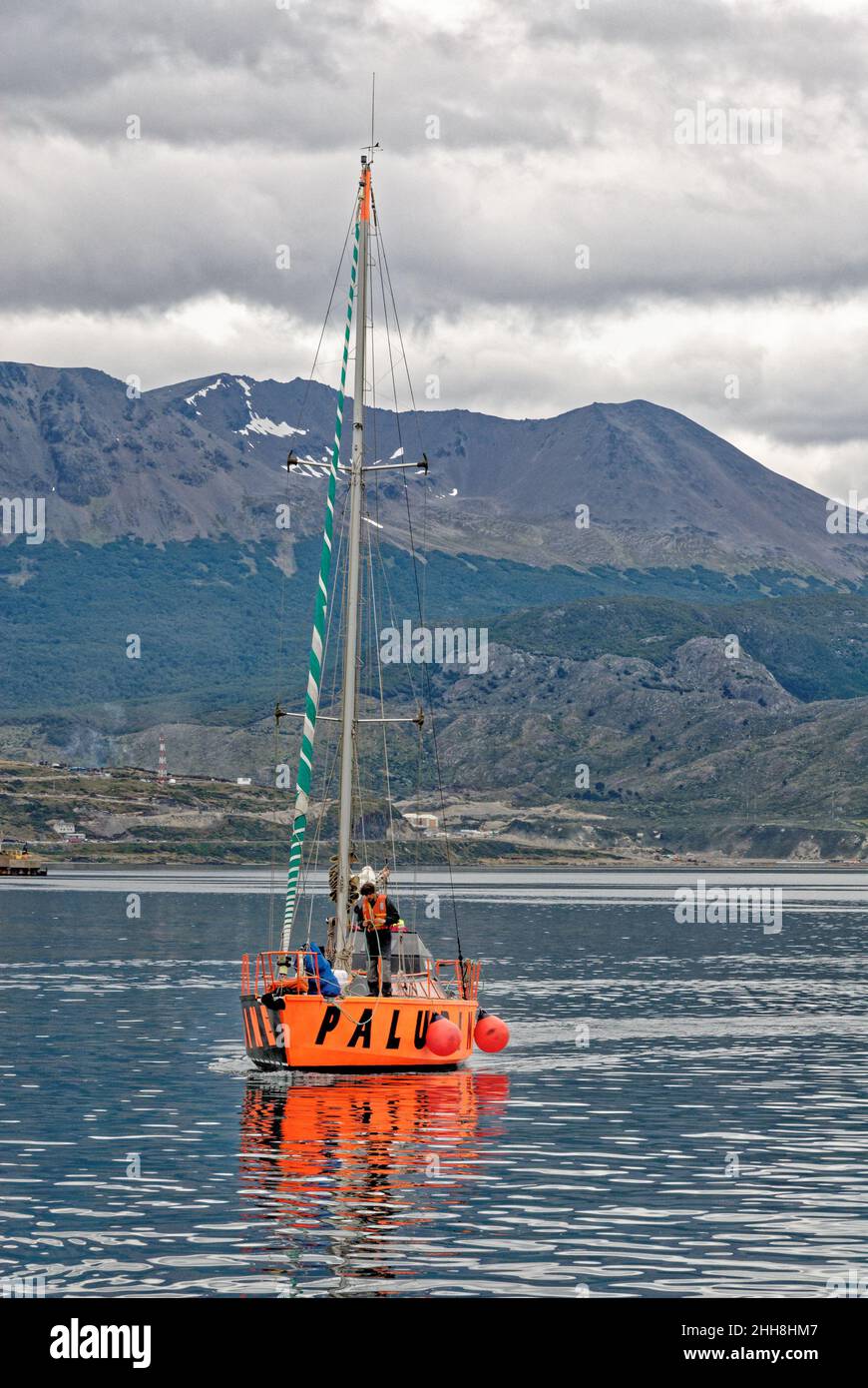 Small boat sailing in Beagle Channel , Tierra del Fuego, Argentina ...