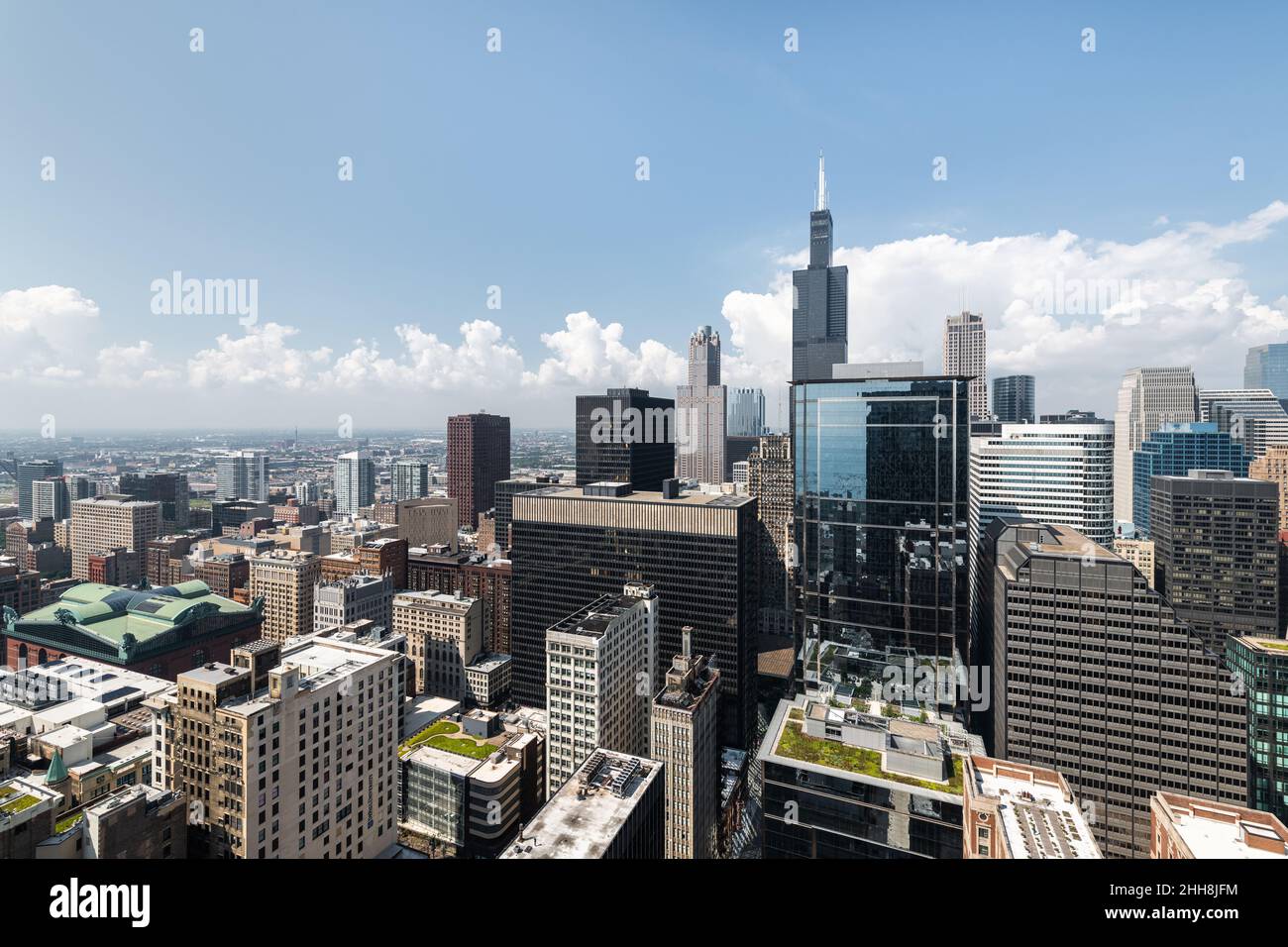 Aerial view of the Chicago Skyline Stock Photo - Alamy