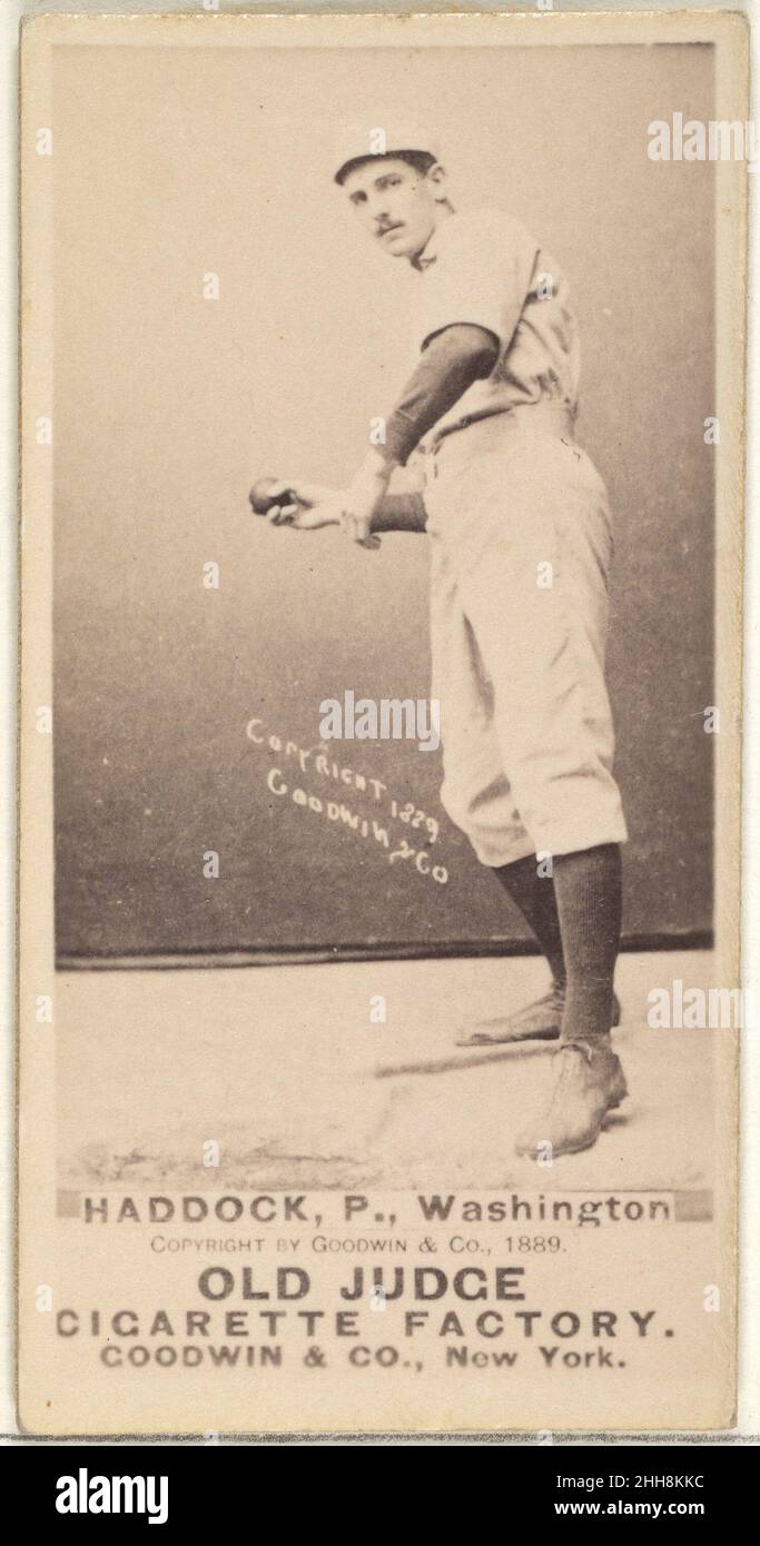 George Silas Haddock, Pitcher, Washington Nationals, from the Old Judge ...