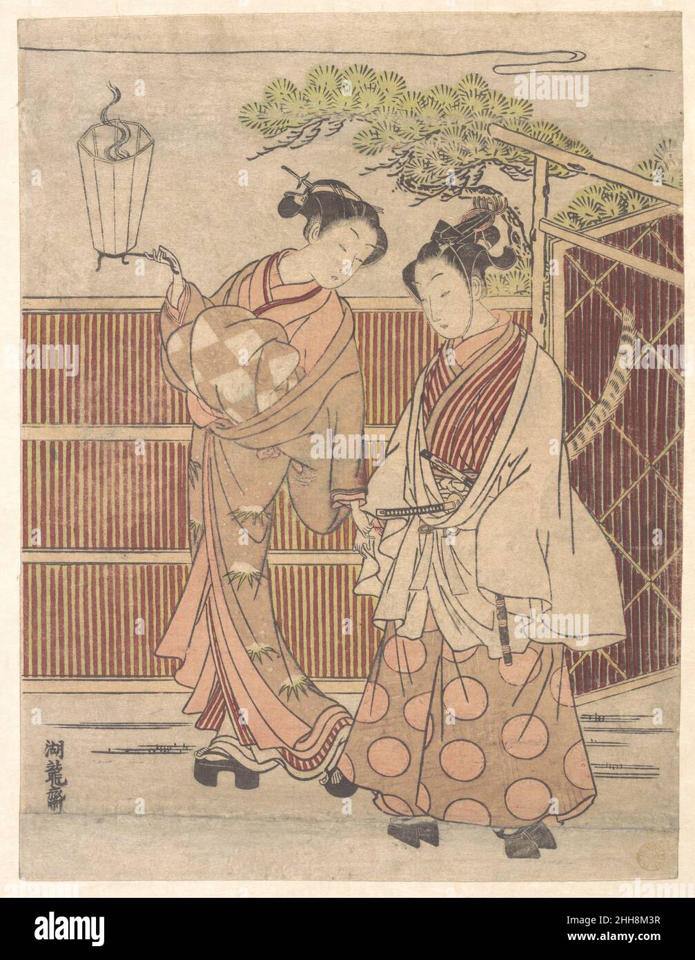 Reizei Carrying a Teshoku (Hand Lantern) ca. 1769 Isoda Koryūsai ...