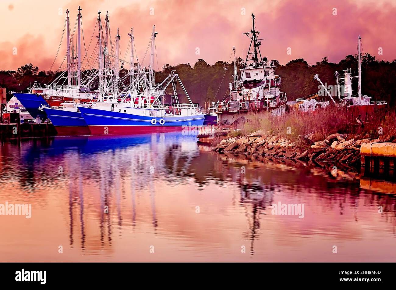 Shrimp boats are pictured, Feb. 12, 2017, in Bayou La Batre, Alabama ...