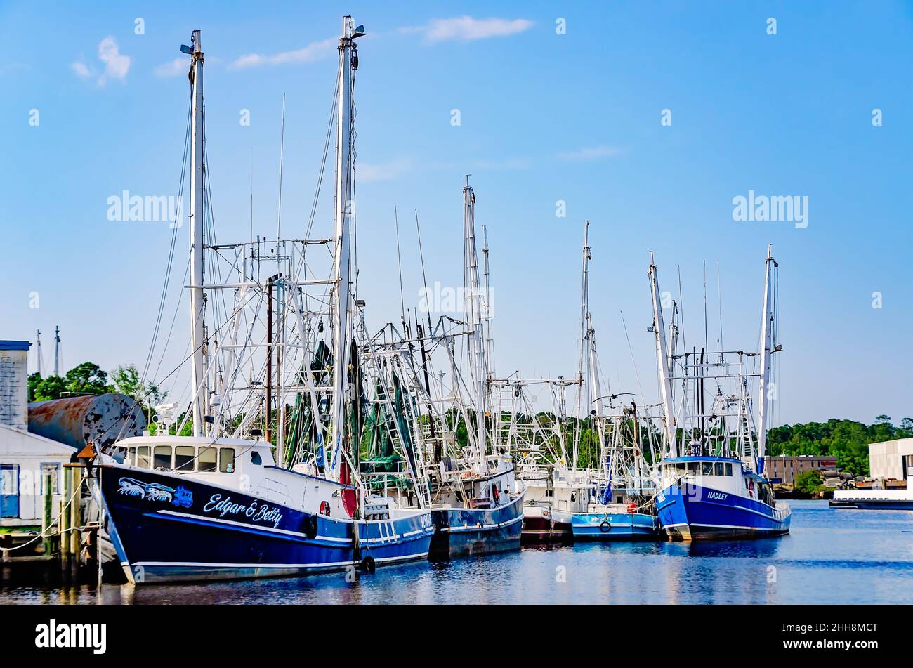 Shrimp boats are pictured, April 27, 2021, in Bayou La Batre, Alabama ...