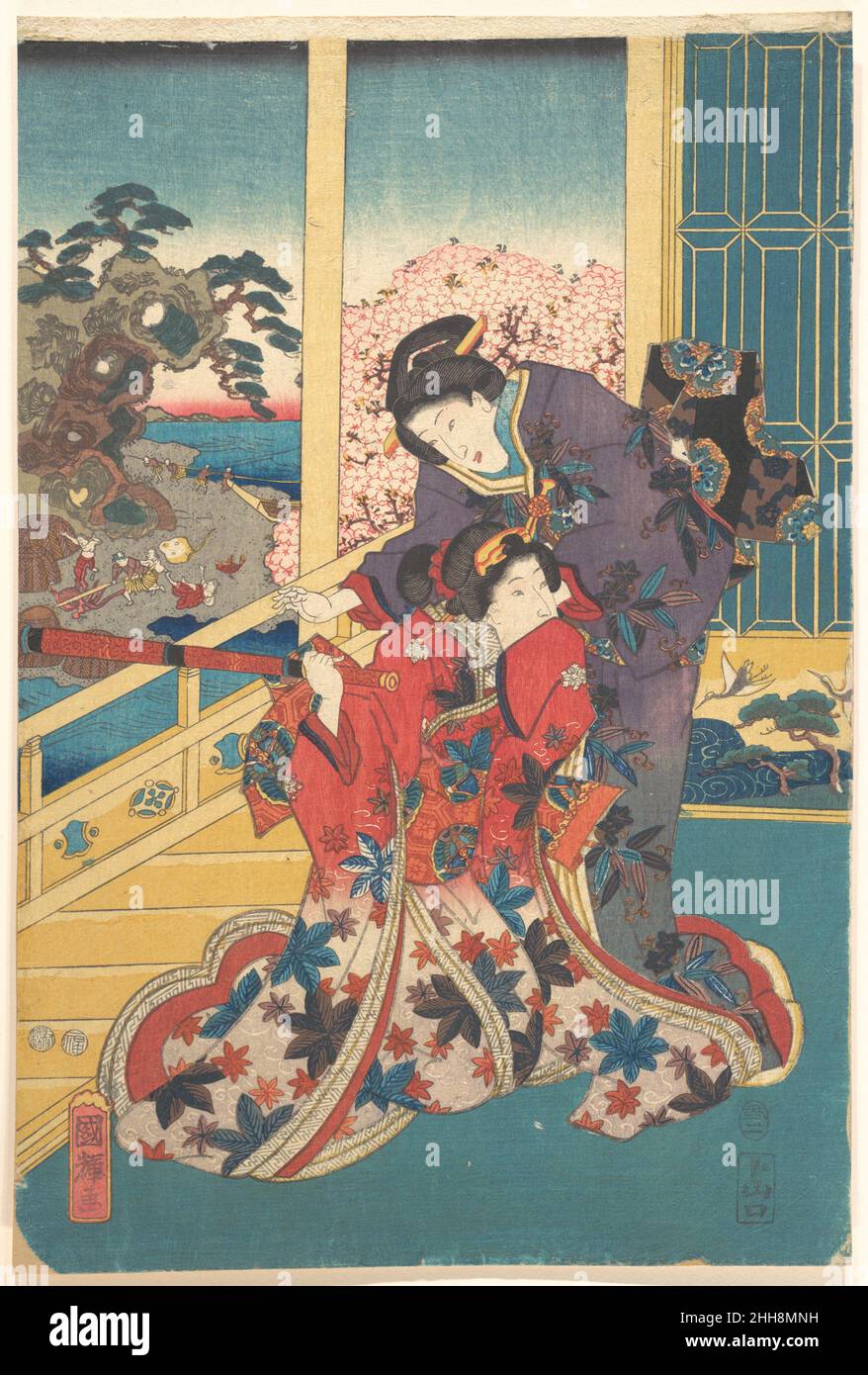 Flower of Akashi (Akashi no hana) 1853 Utagawa Kuniteru Japanese ...