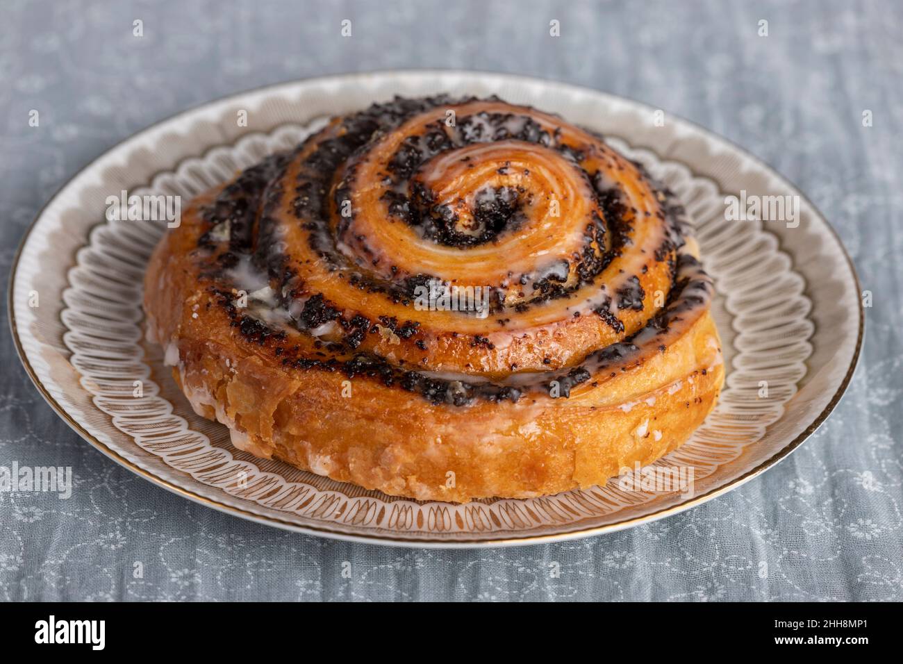 closeup of a poppy seed strudel Stock Photo - Alamy