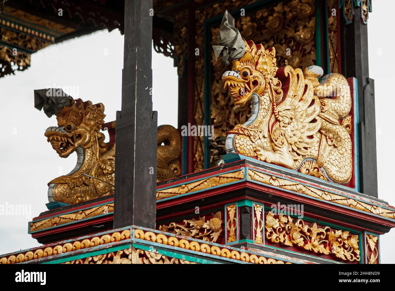 Close-up of the dragon snakes in Balinese temple, indonesia Stock Photo ...