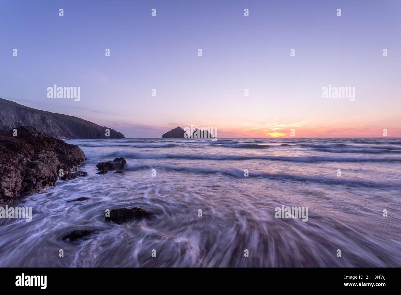 Holywell bay cornwall england uk Stock Photo - Alamy