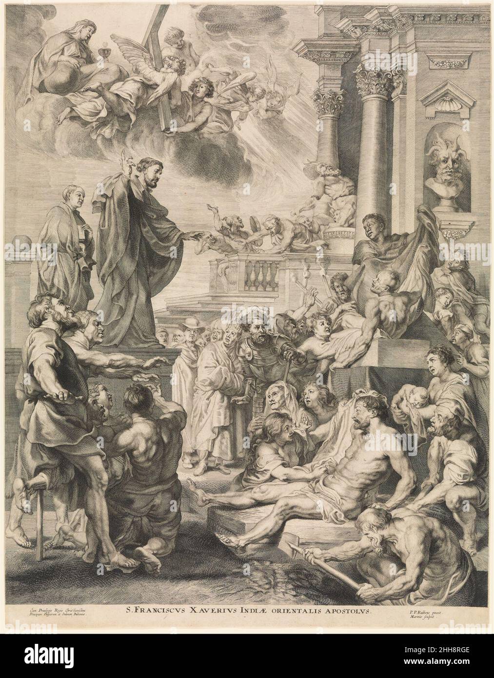 Reproductive Print of the Miracles of St. Francis Xavier Altarpiece ...