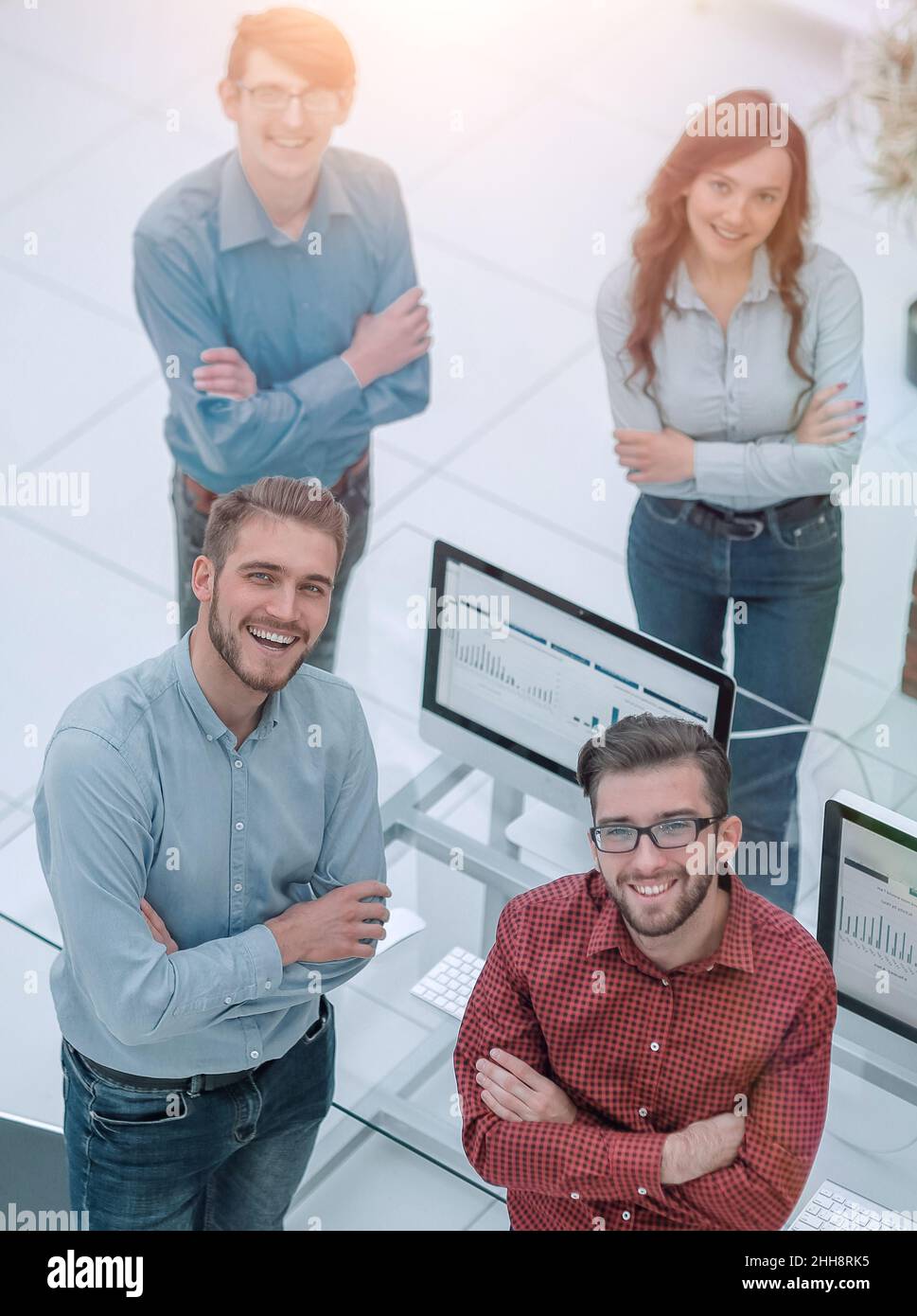 Business people discuss something at the meeting at the modern office ...