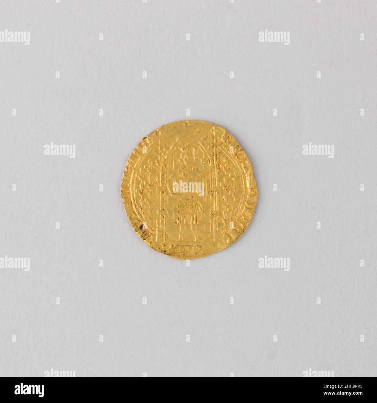 Coin (Franc) Showing Charles V 14th century French. Coin (Franc ...