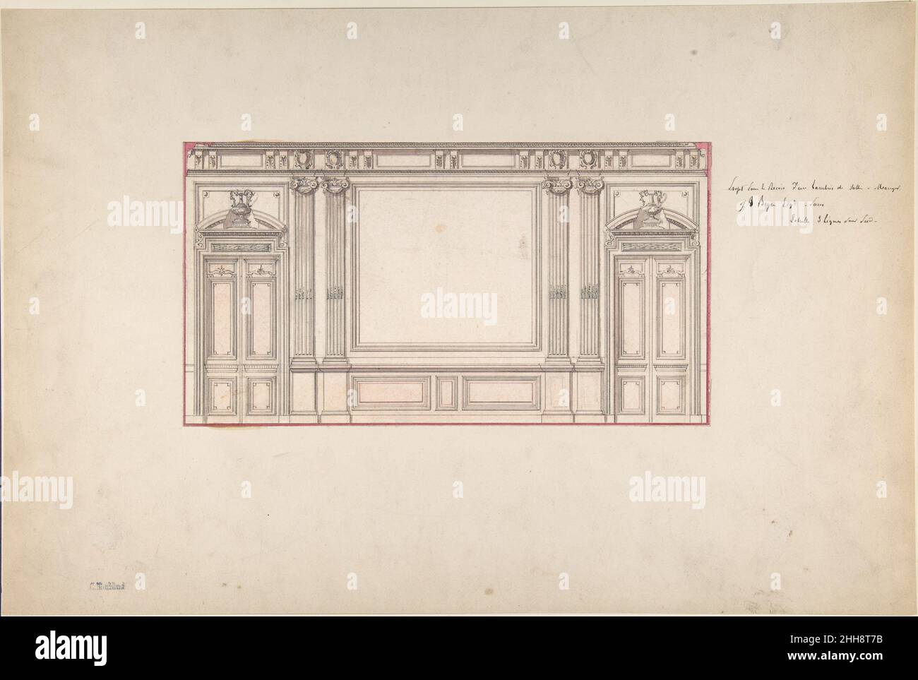 Design for Wall Panelling 19th century Charles Monblond French. Design ...