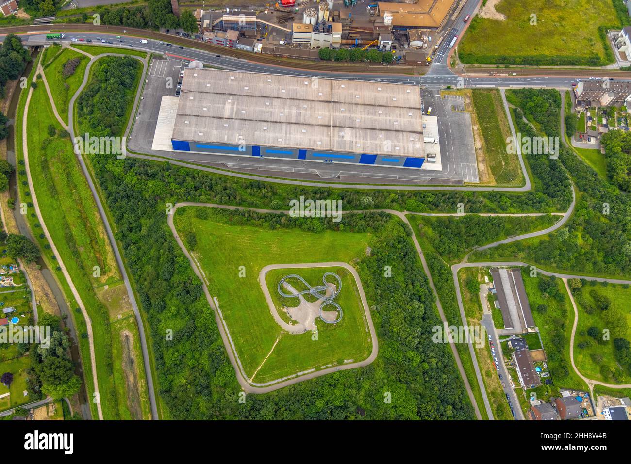 Aerial view, Tiger & Turtle - Magic Mountain and new logistics hall ...