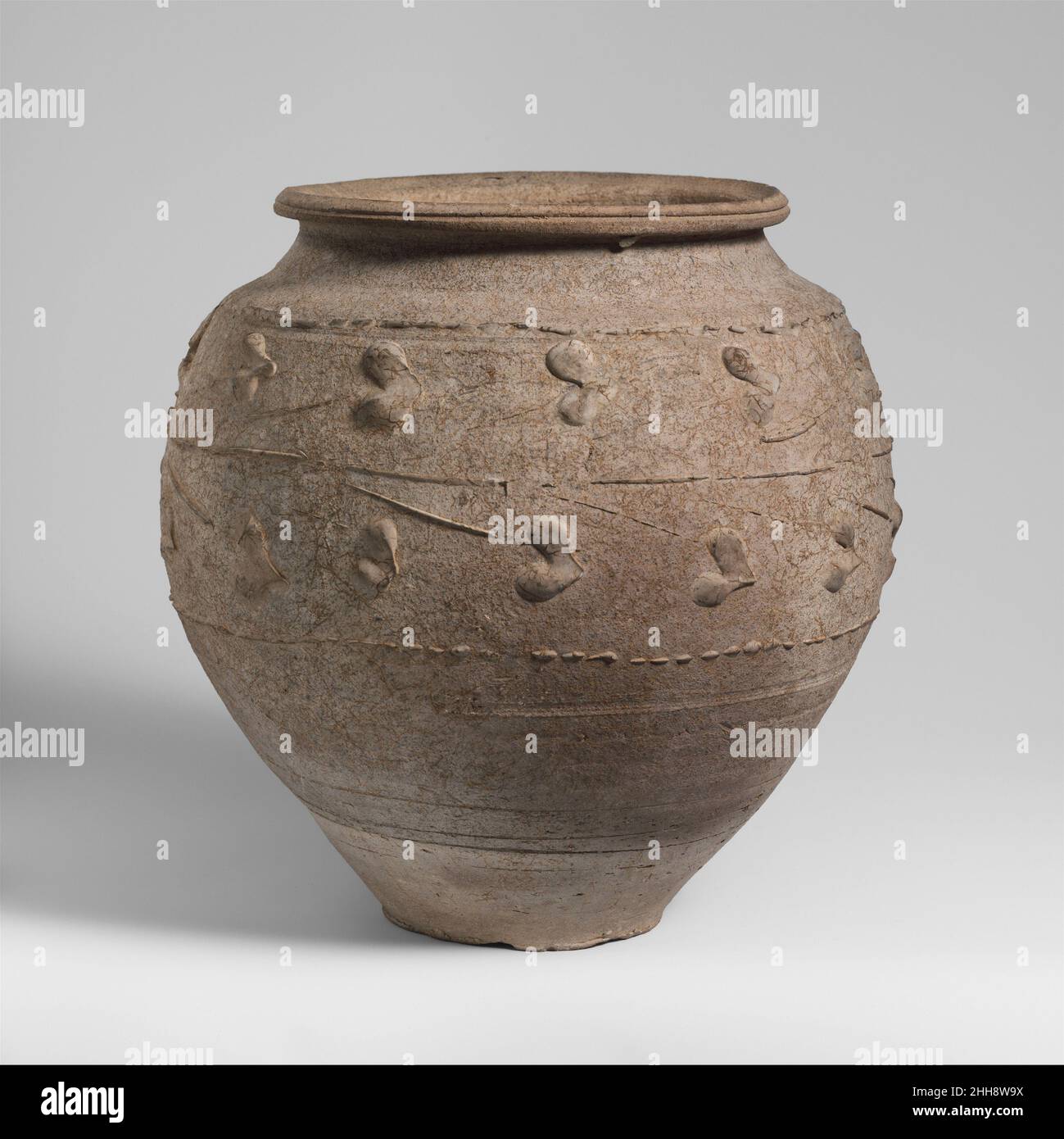 Terracotta jar with barbotine decoration 2nd–3rd century A.D. Roman ...