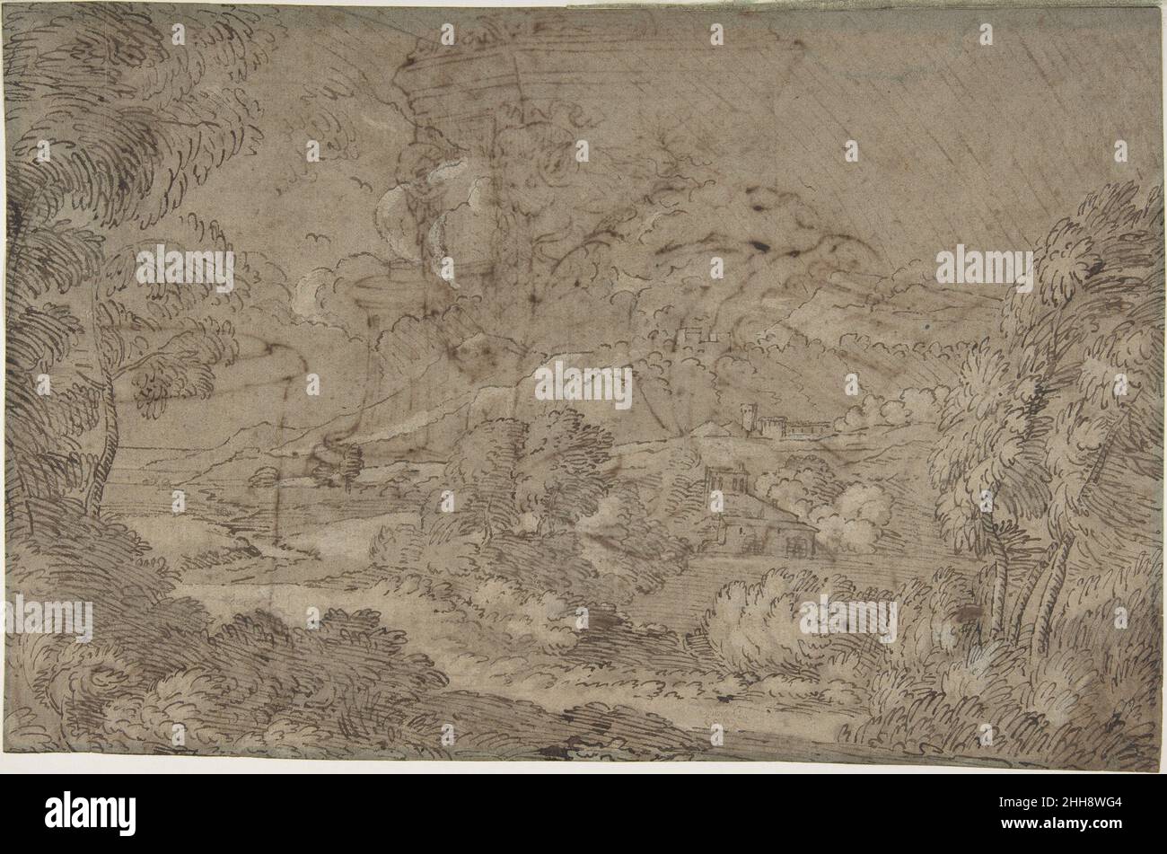 Landscape 17th century Anonymous, French, 17th century French. Landscape 339872 Stock Photo - Alamy