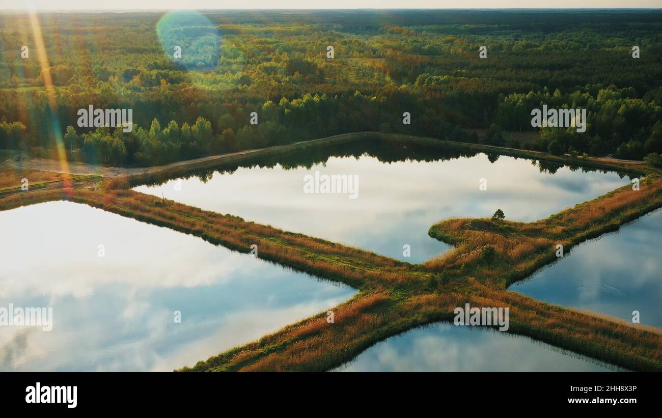 Aerial View Retention Basins, Wet Pond, Wet Detention Basin Or ...