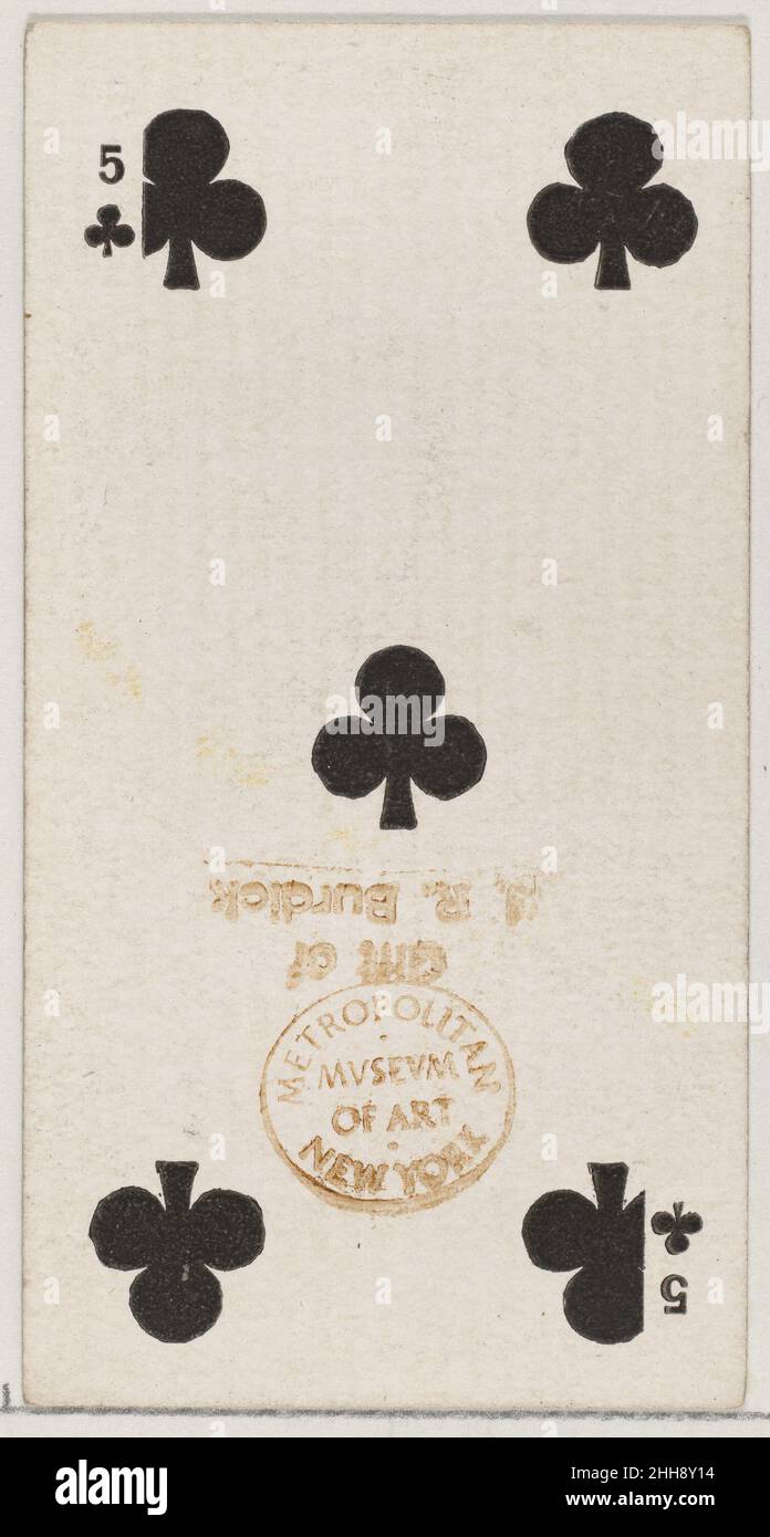 Five Clubs (black), from the Playing Cards series (N84) for Duke brand ...