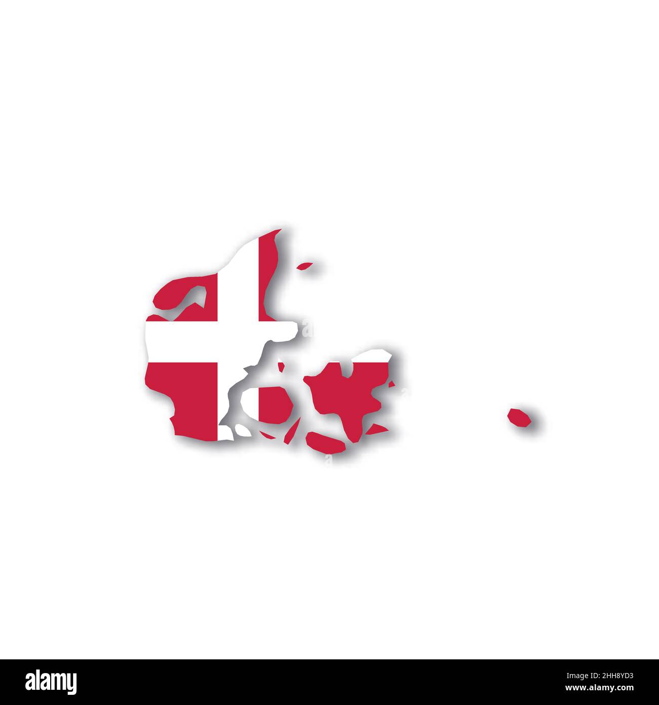 3d map illustration denmark flag Cut Out Stock Images & Pictures - Alamy