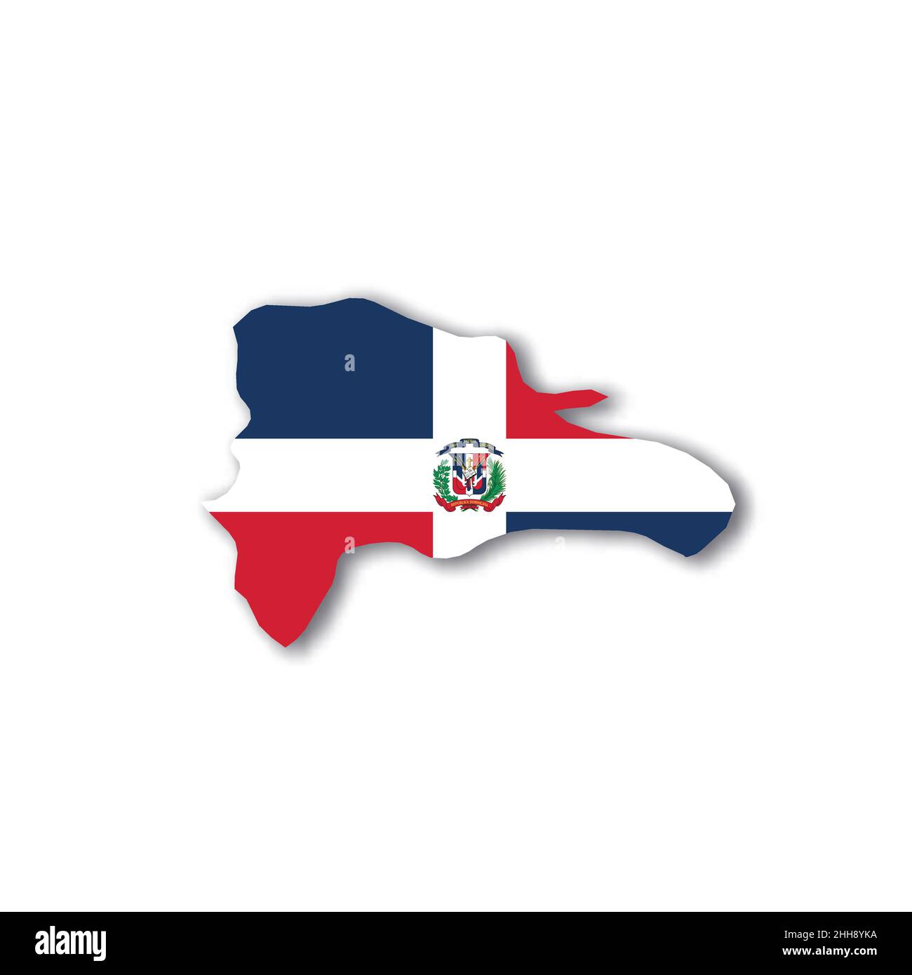 Dominican Republic national flag in a shape of country map Stock Vector ...