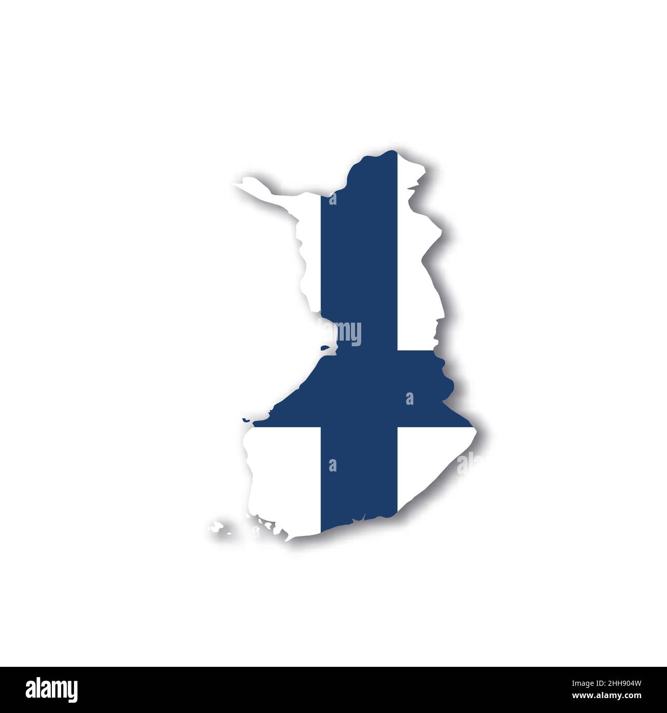 Finland national flag in a shape of country map Stock Vector Image ...
