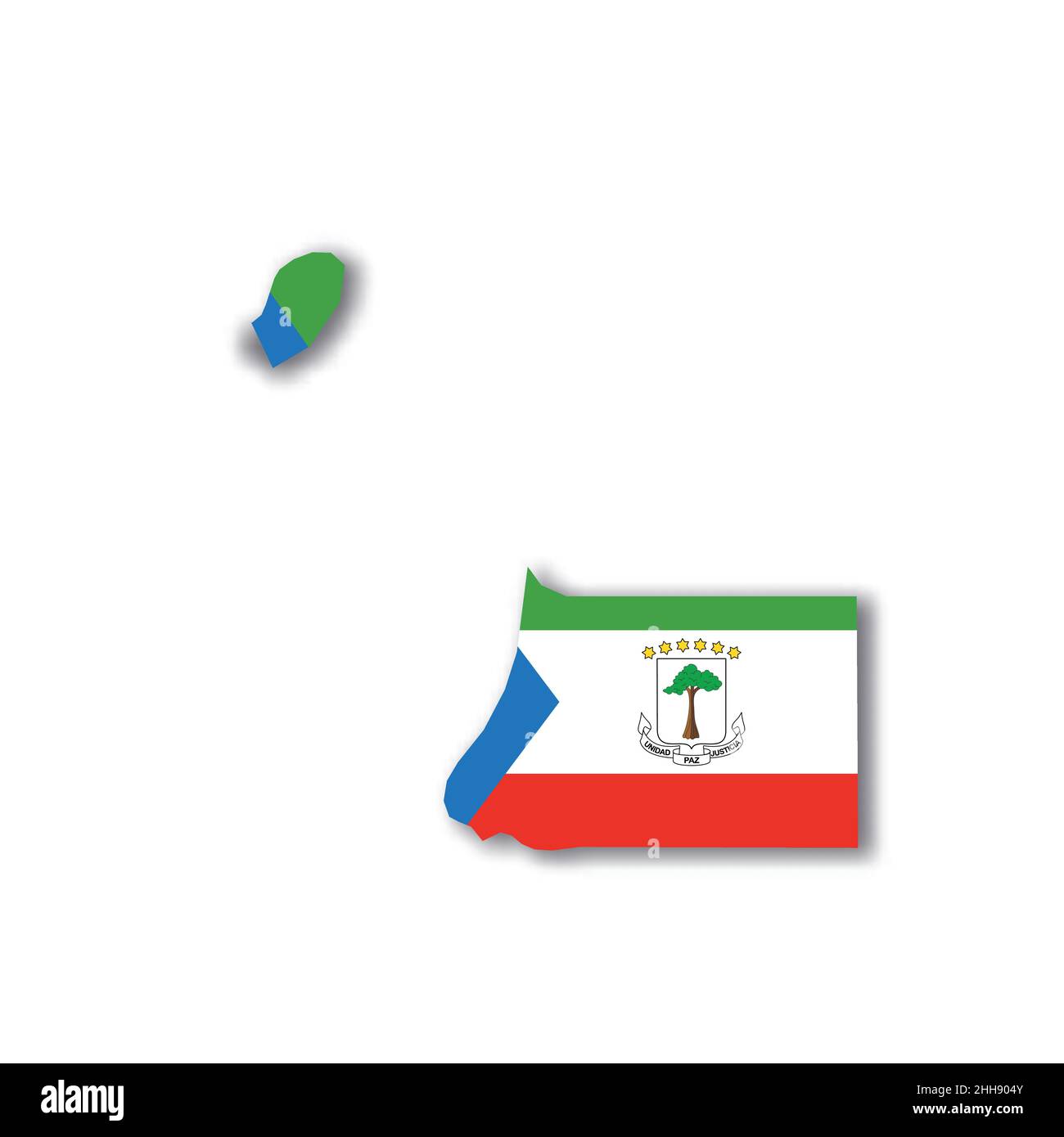 Equatorial Guinea national flag in a shape of country map Stock Vector Image & Art - Alamy