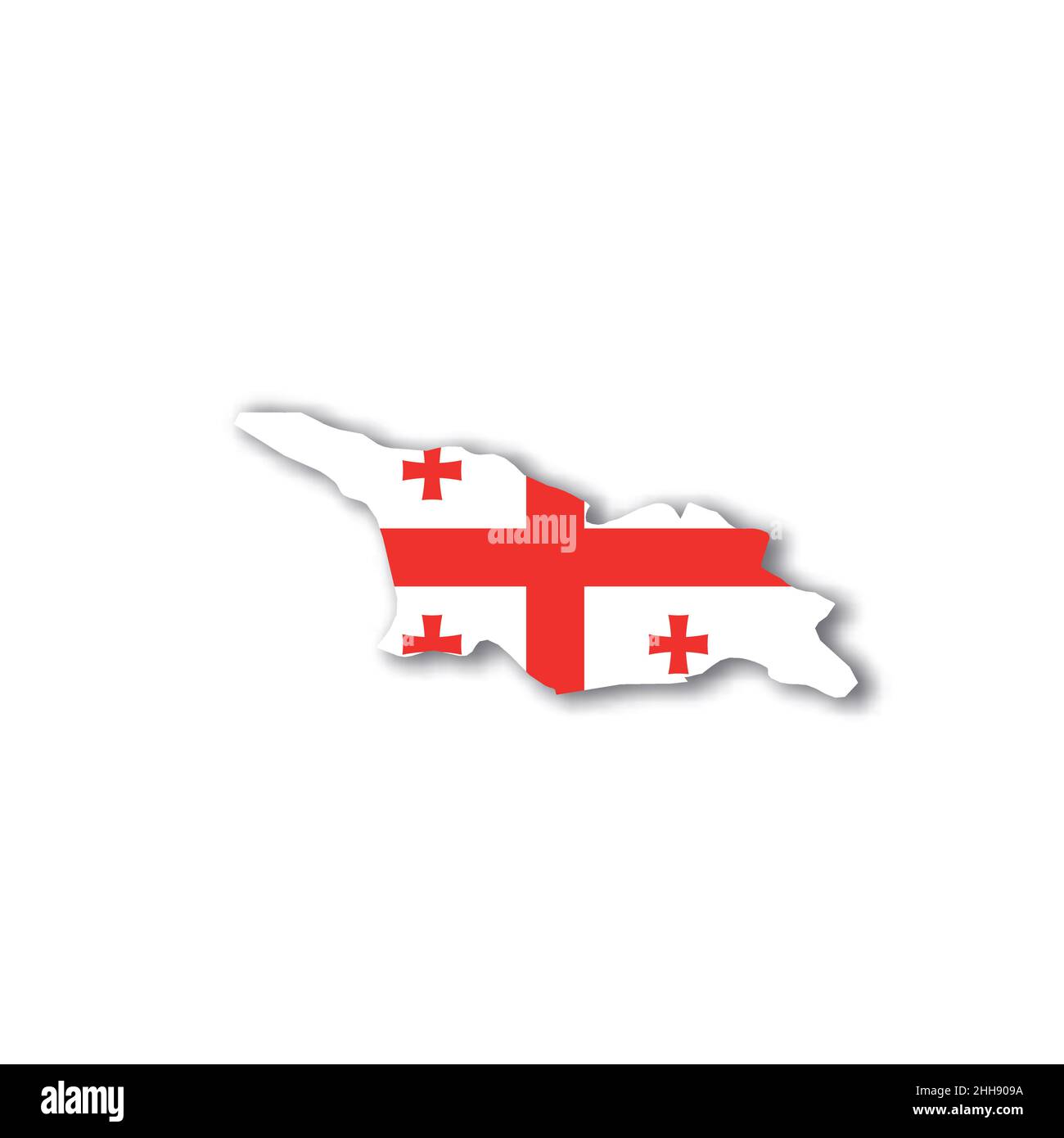 Georgia national flag in a shape of country map Stock Vector Image ...