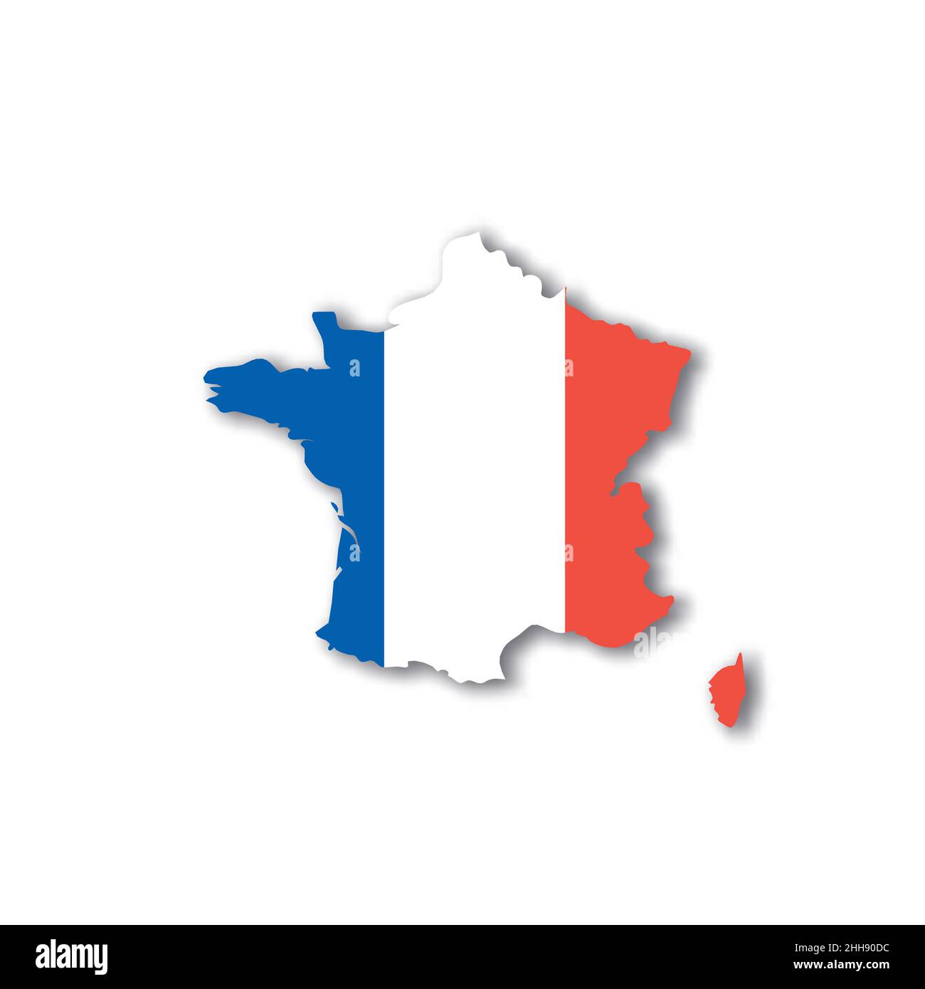 France national flag in a shape of country map Stock Vector Image & Art ...