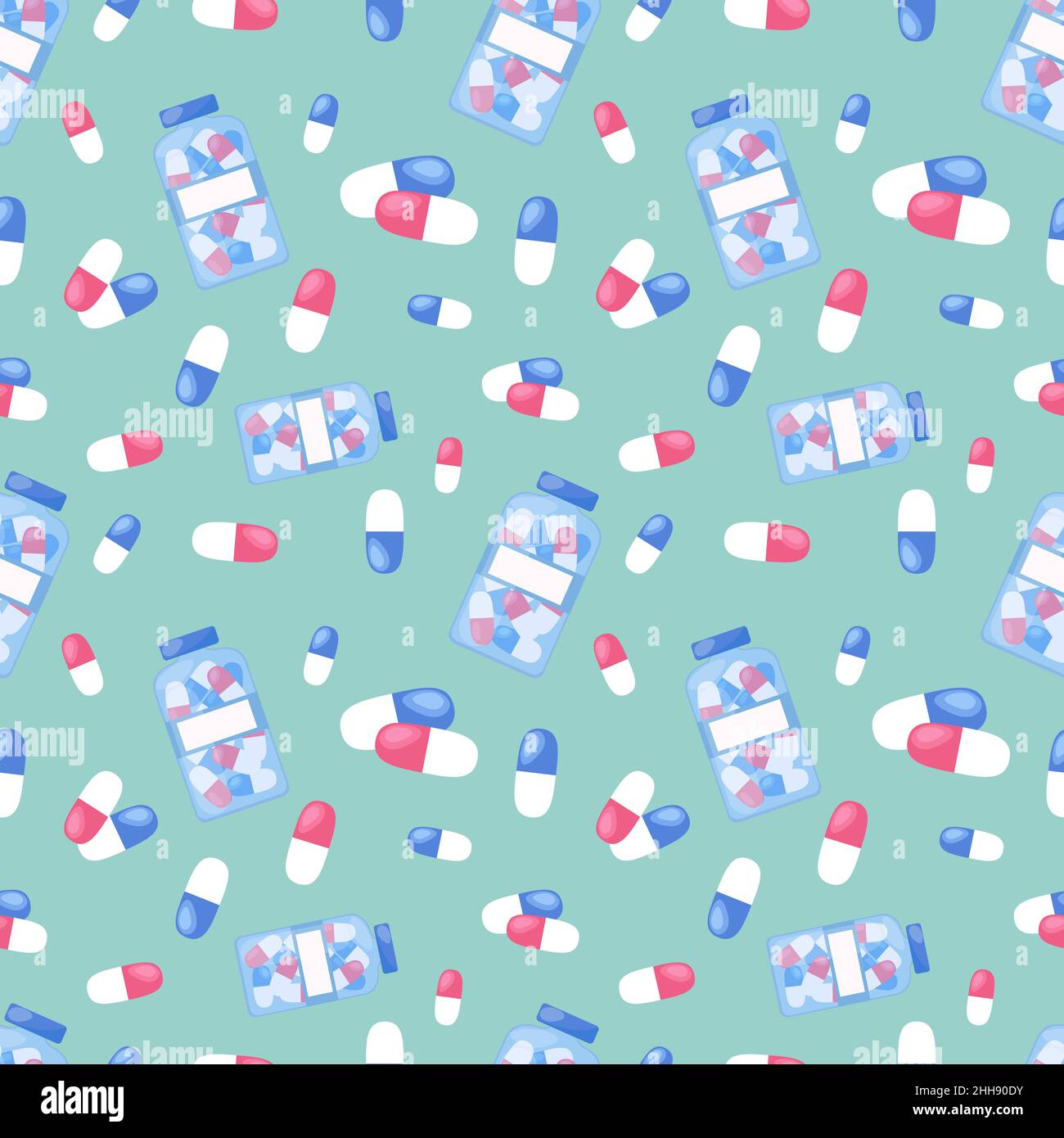 Medical pills seamless background. Pharmacy pattern. Colorful pills ...