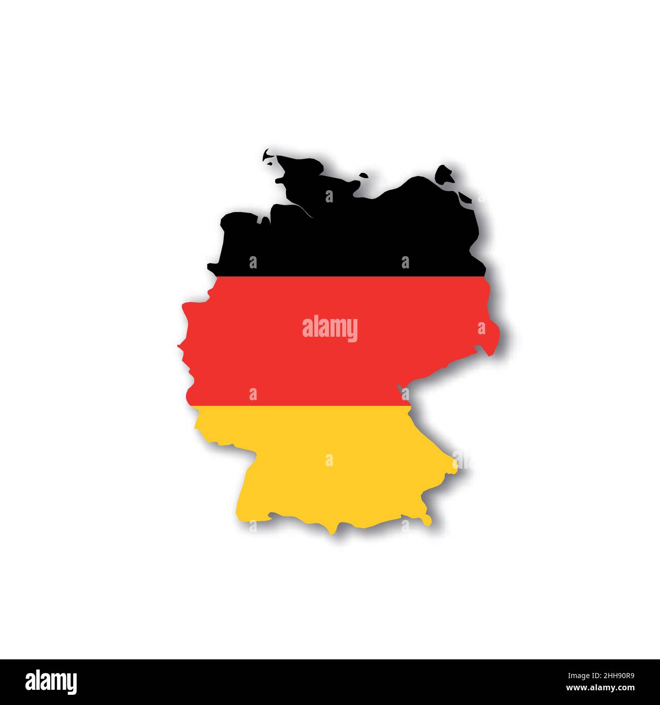 Germany national flag in a shape of country map Stock Vector Image ...