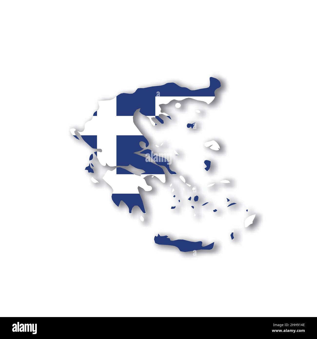 Greece national flag in a shape of country map Stock Vector Image & Art ...