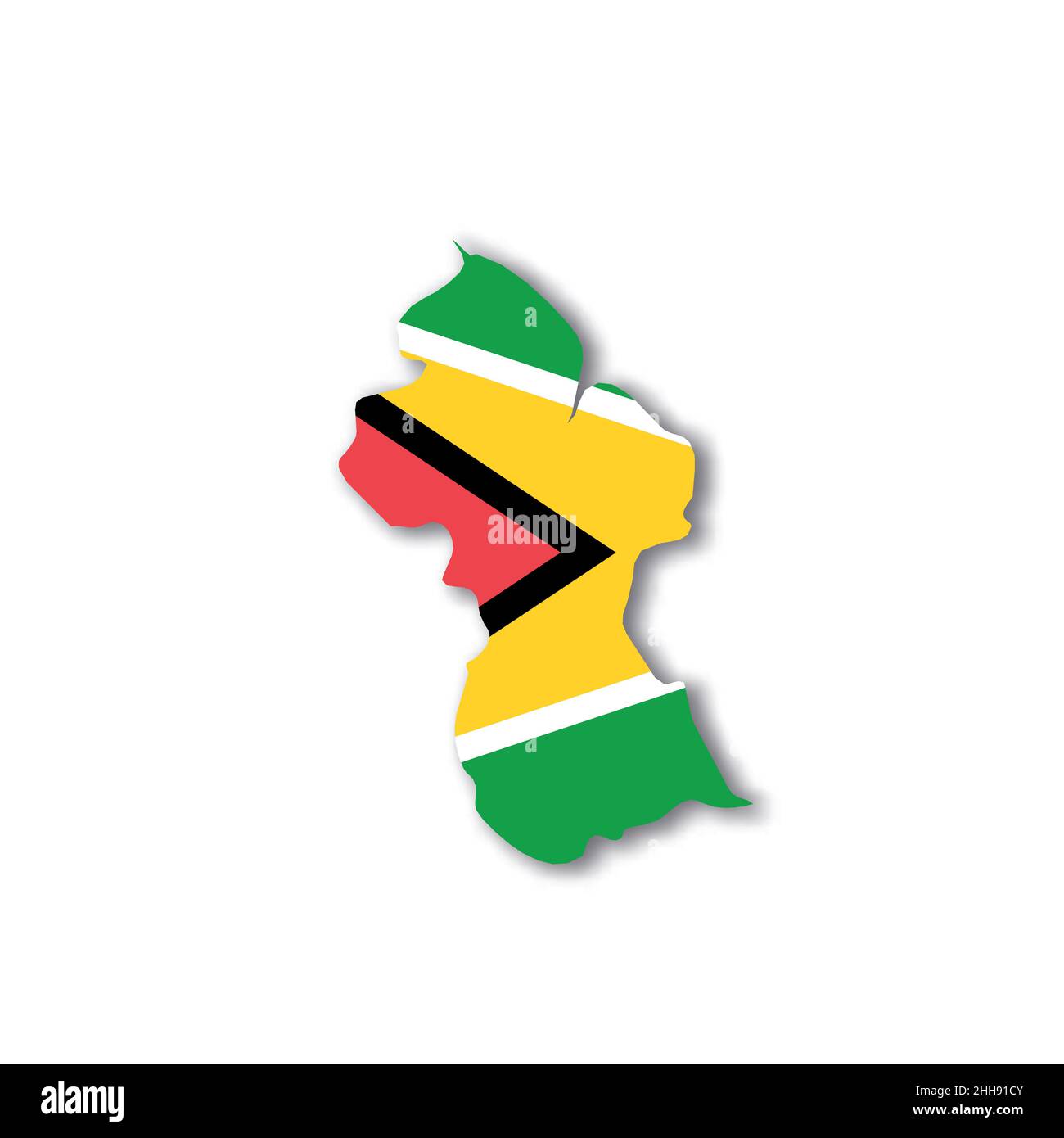 Guyana flag and map in a vector hi-res stock photography and images - Alamy
