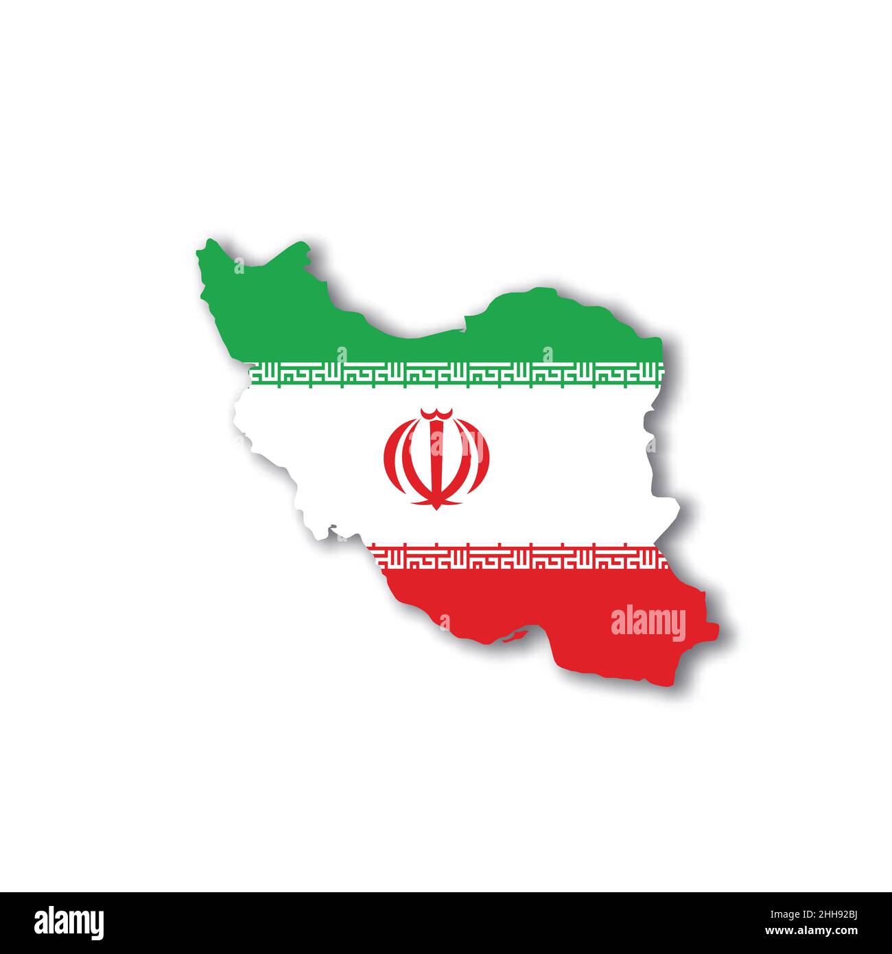 Iran National Flag In A Shape Of Country Map Stock Vector Image And Art Alamy