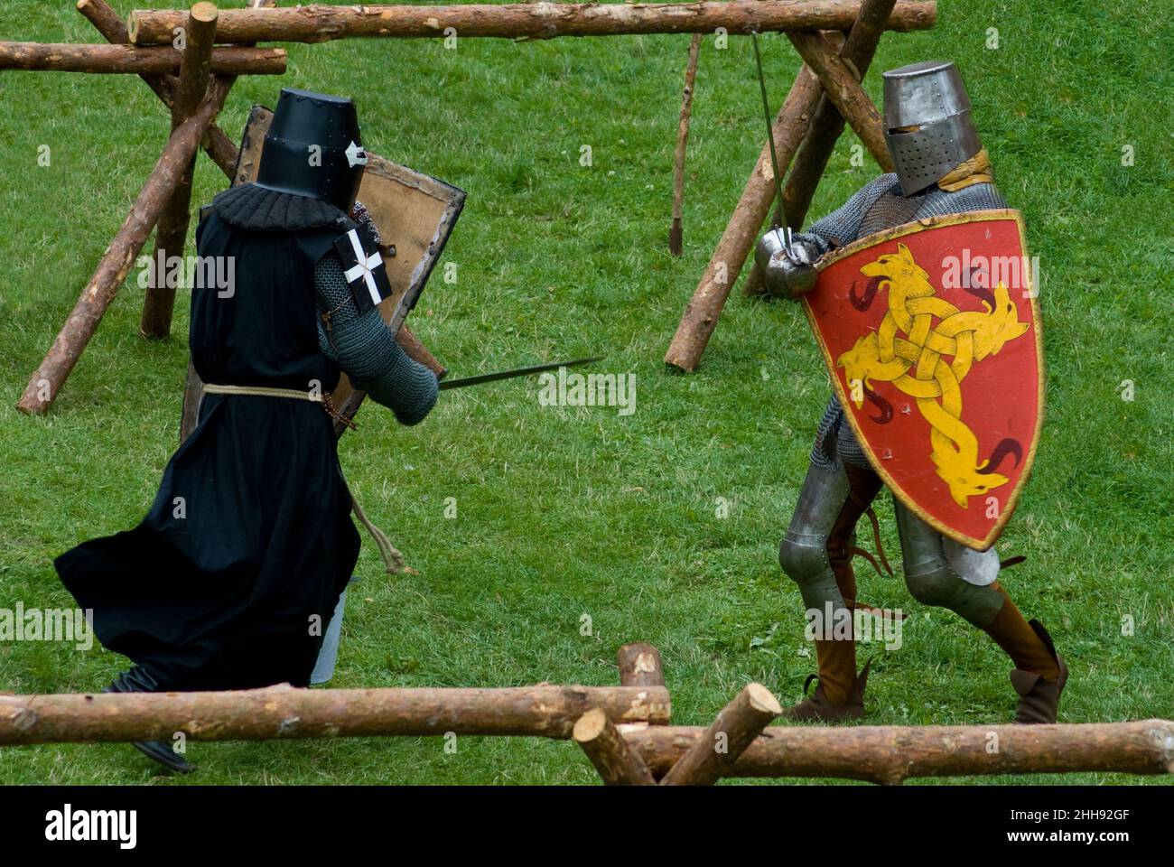 Medieval knights, fighting during a renaissance fair Stock Photo - Alamy
