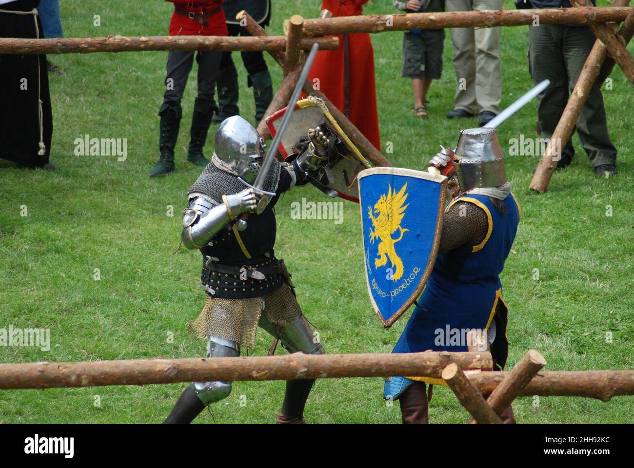 Medieval knights, fighting during a renaissance fair Stock Photo - Alamy