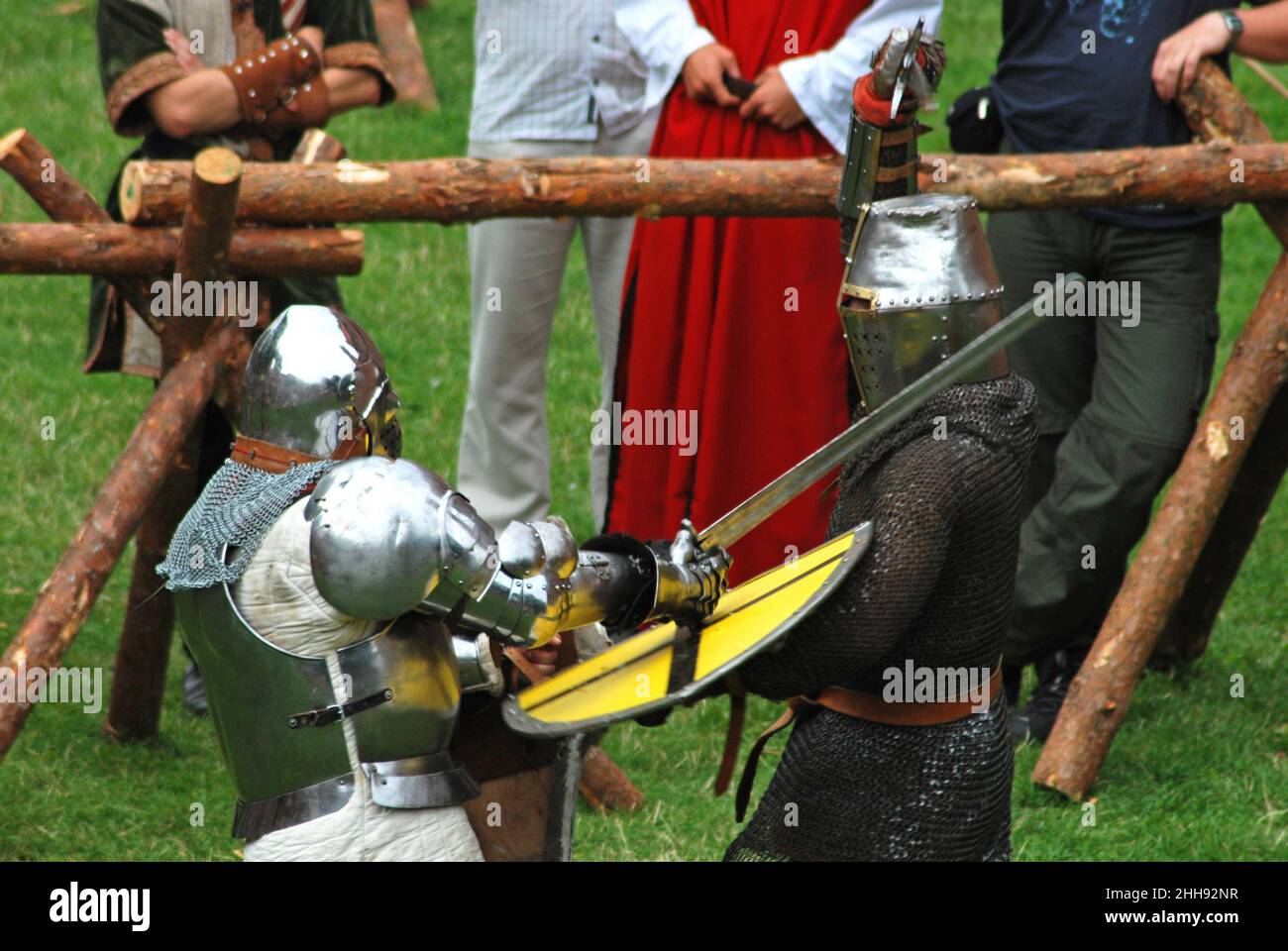 Medieval knights, fighting during a renaissance fair Stock Photo - Alamy