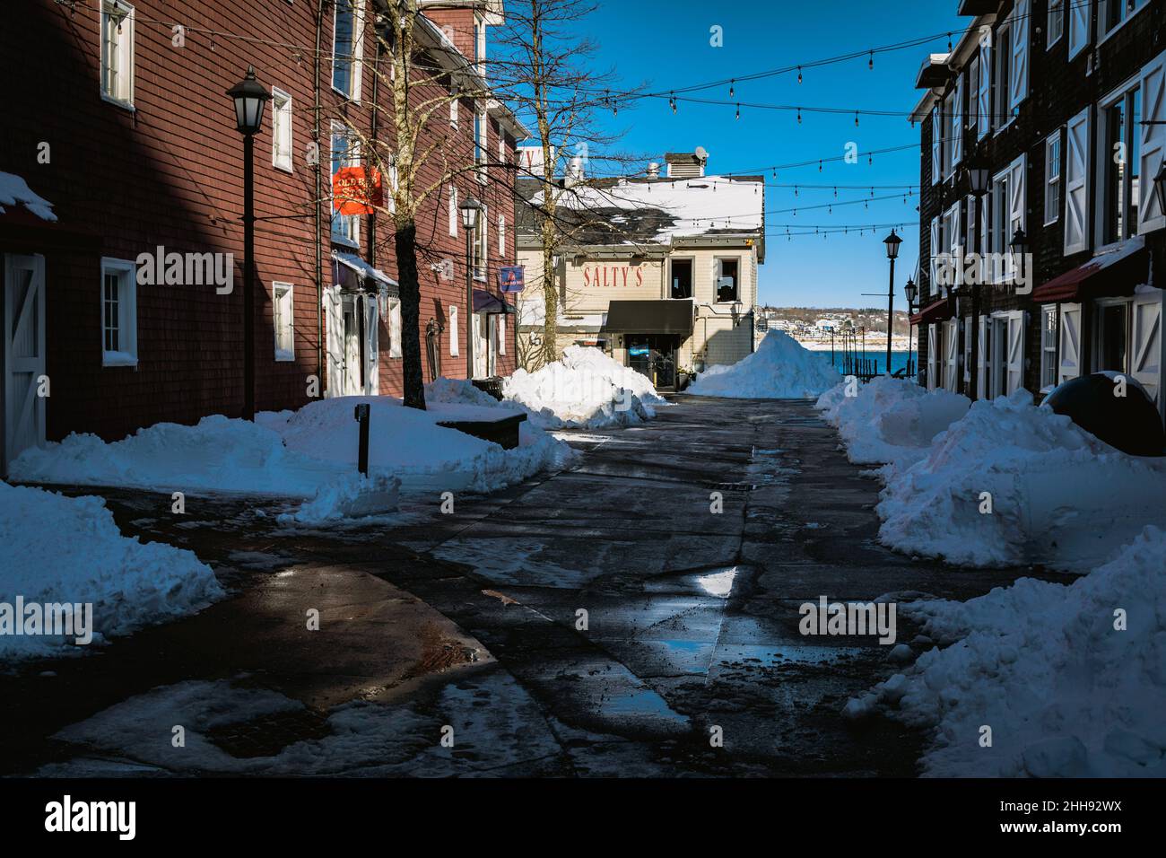 Early waterfront industrial buildings in north america hi-res stock ...