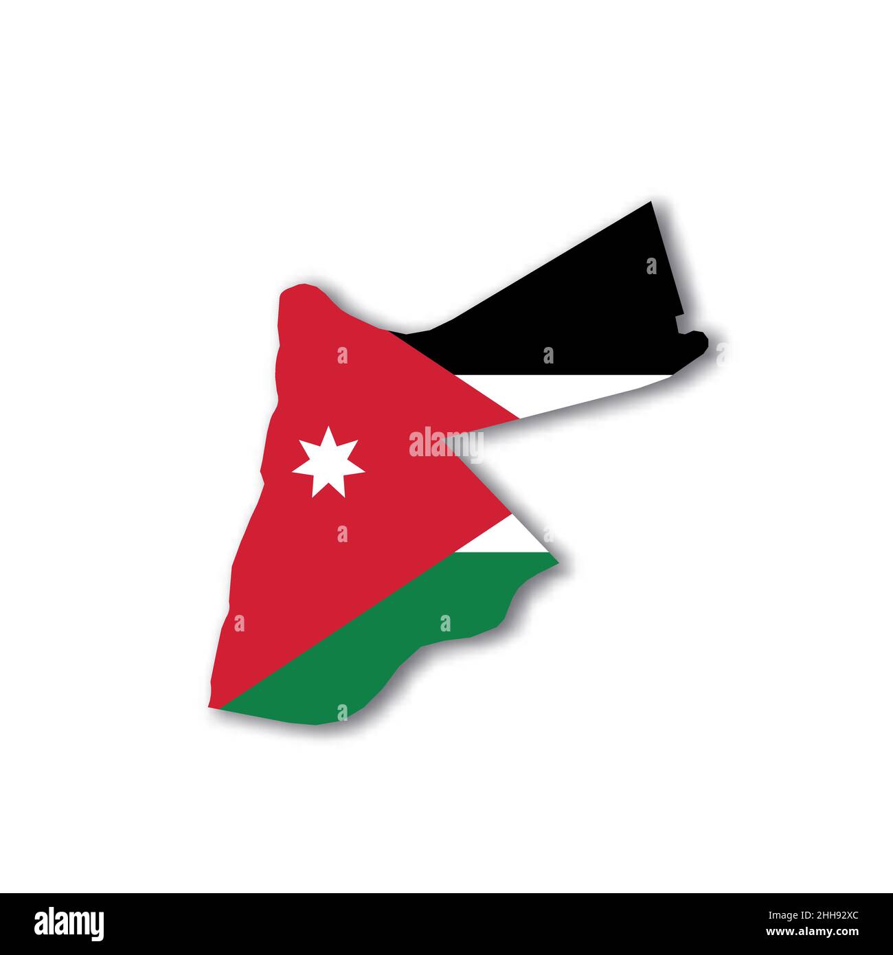 Jordan national flag in a shape of country map Stock Vector Image & Art ...