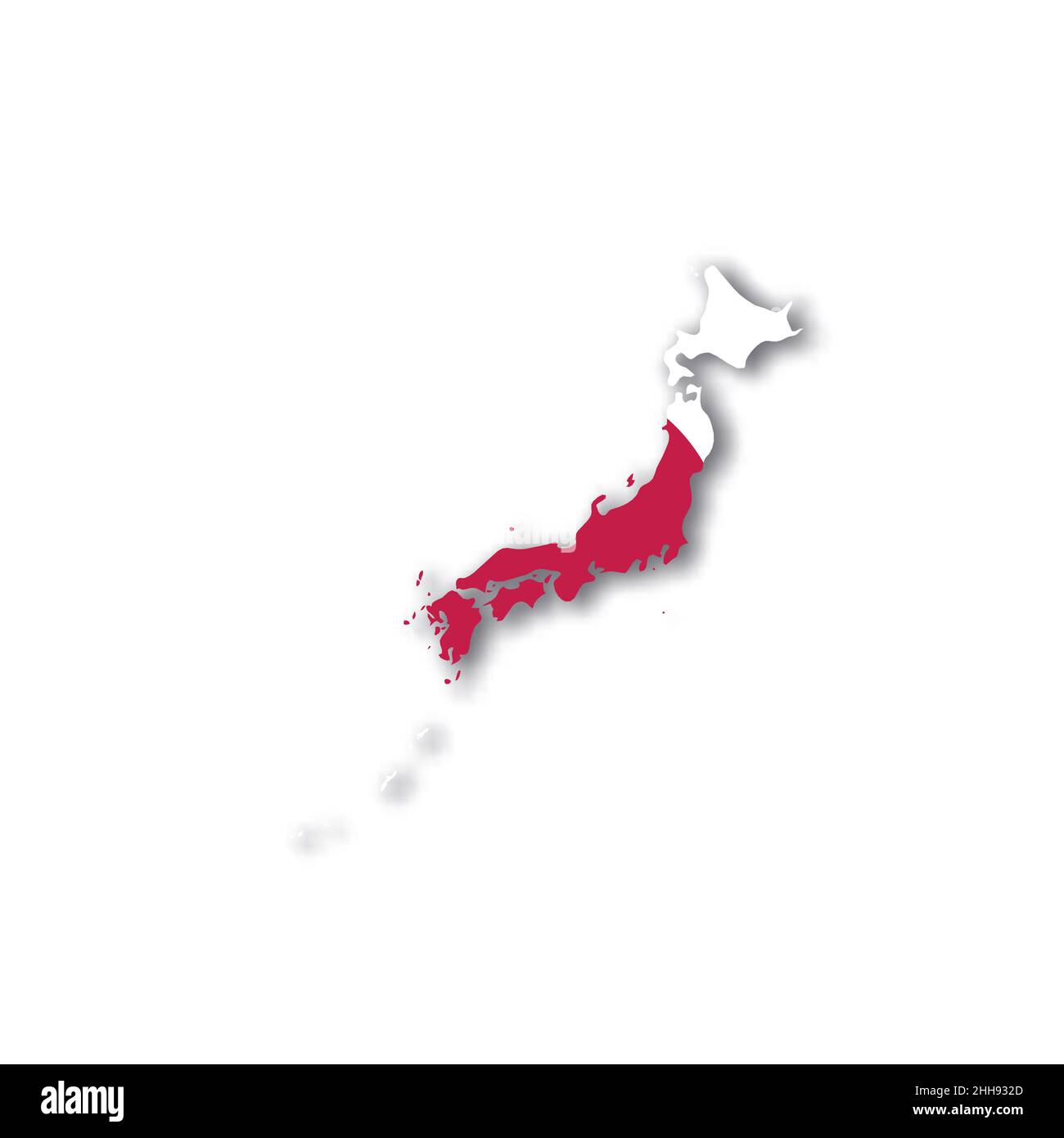 Japan national flag in a shape of country map Stock Vector Image & Art ...