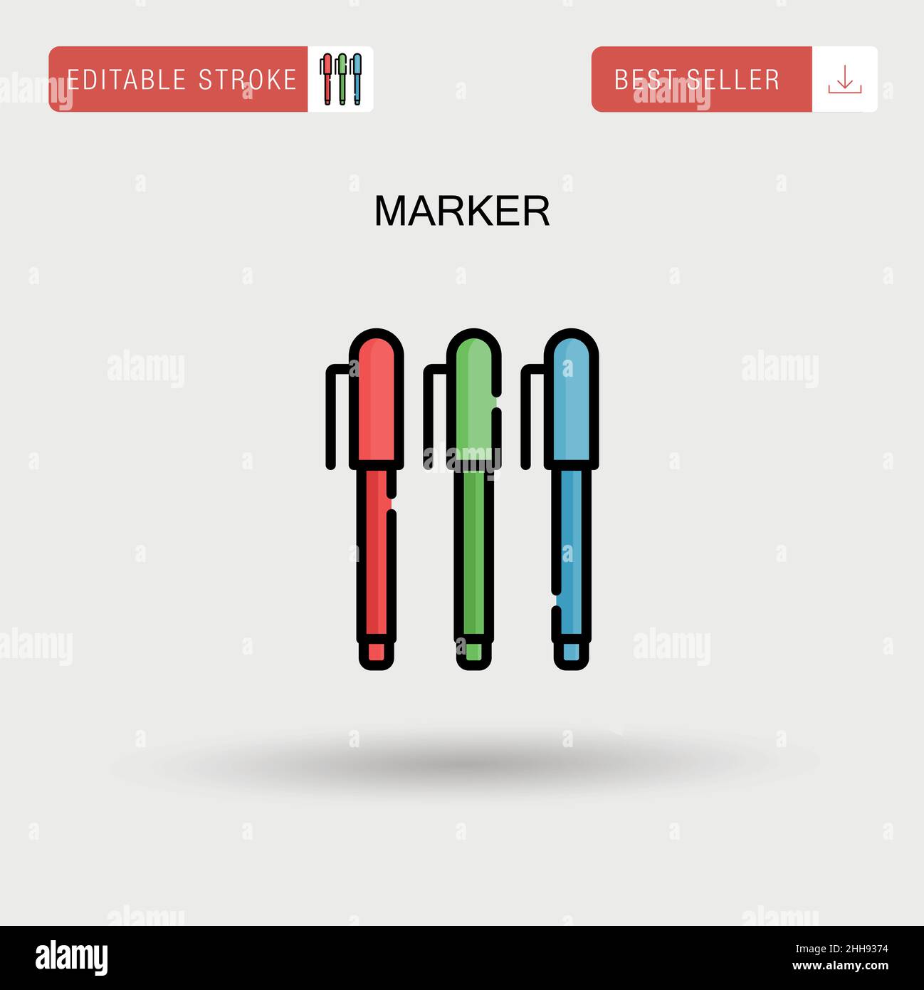 Marker Simple vector icon Stock Vector Image & Art - Alamy