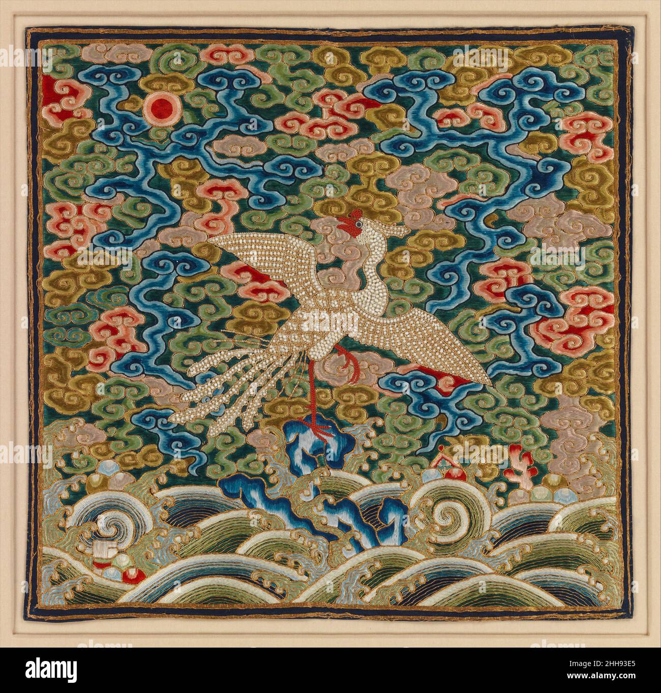 Rank Badge with Silver Pheasant China An exquisite example of Qing rank ...