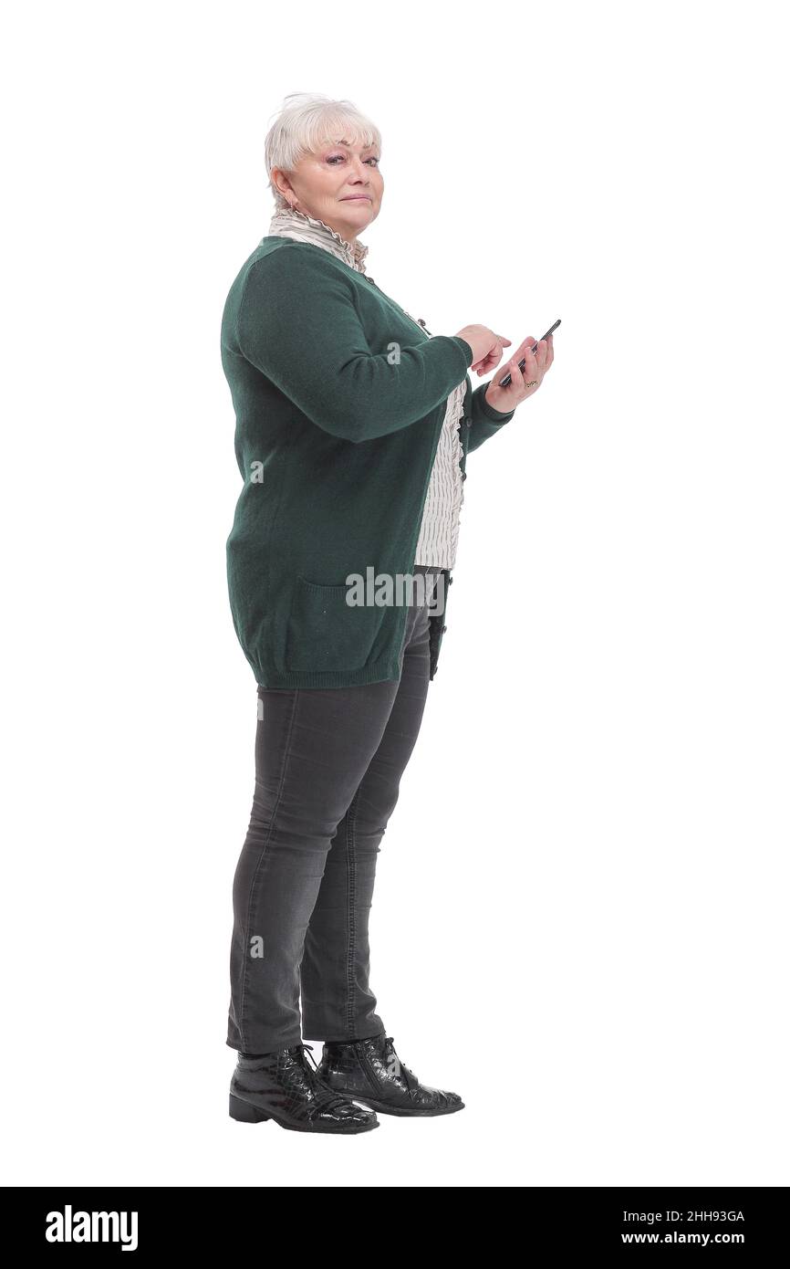 Caucasian middle age woman wearing Cut Out Stock Images & Pictures - Alamy