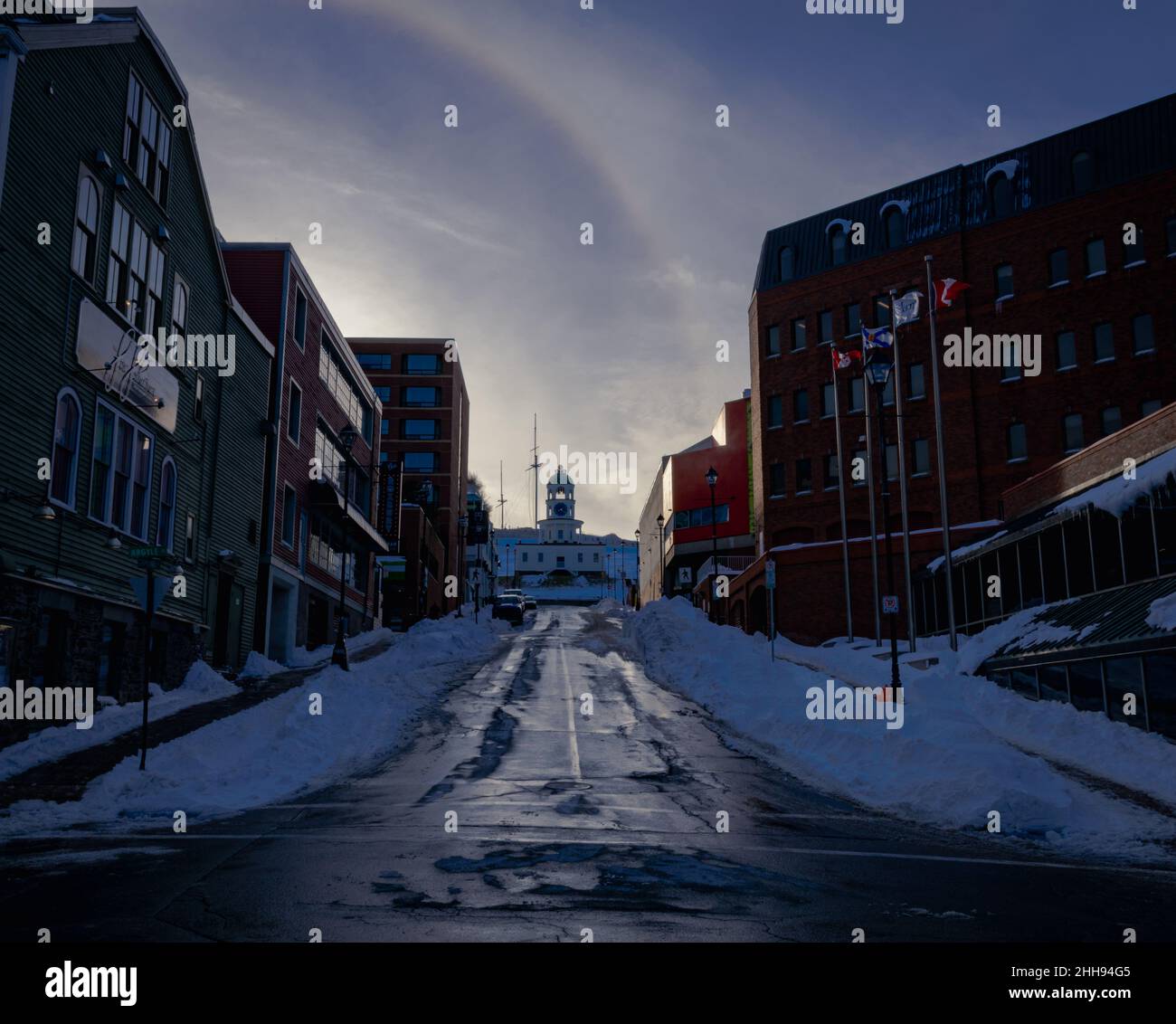 downtown halifax in winter with a nice view of town clock on citadel ...