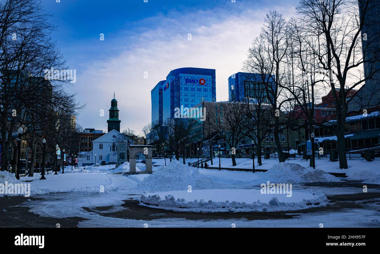 halifax grand parade square in the middle of winter Stock Photo - Alamy