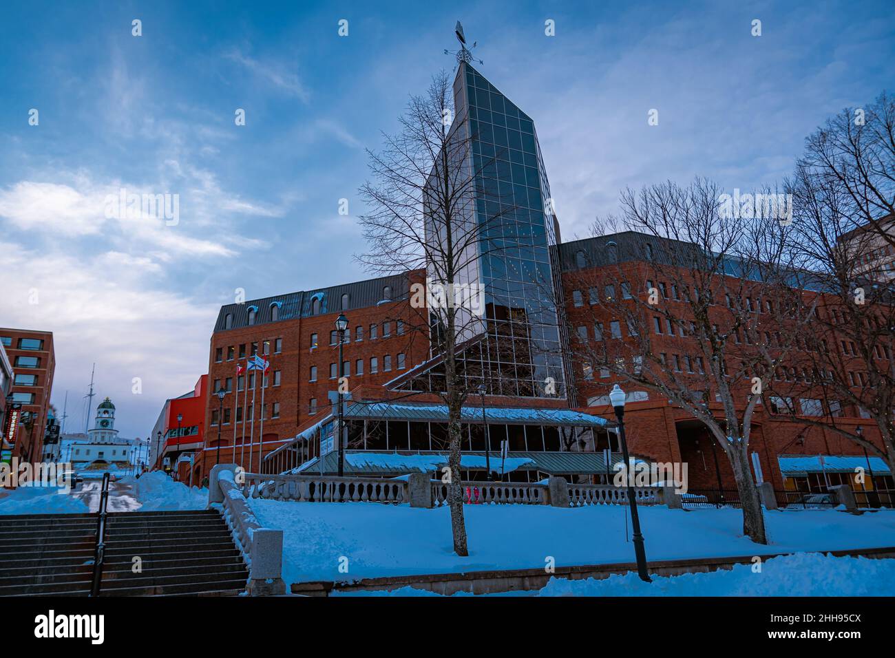 downtown halifax in winter with a nice view of town clock on citadel ...