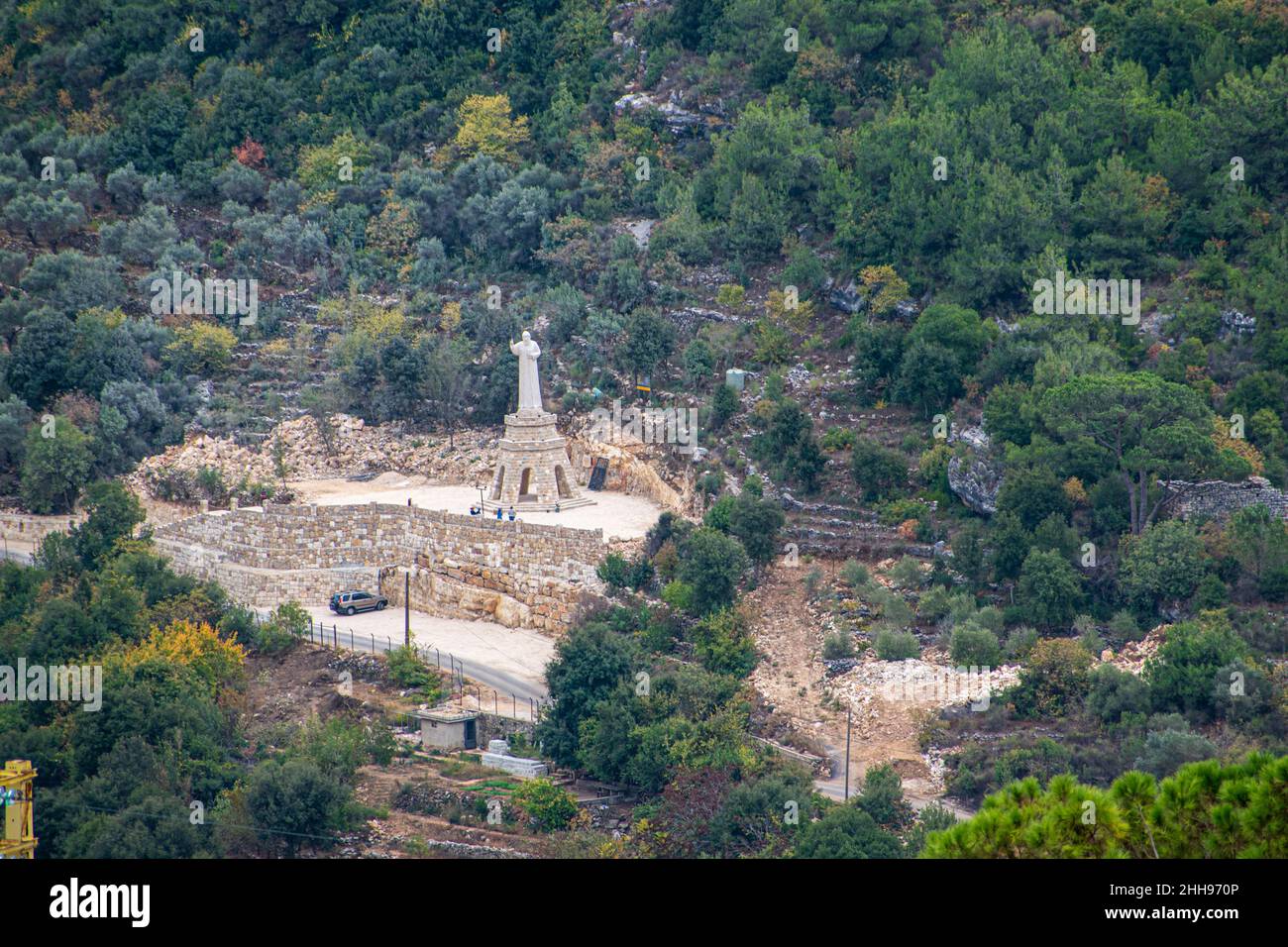 Deir El Qamar village beautiful green landscape and old architecture in ...