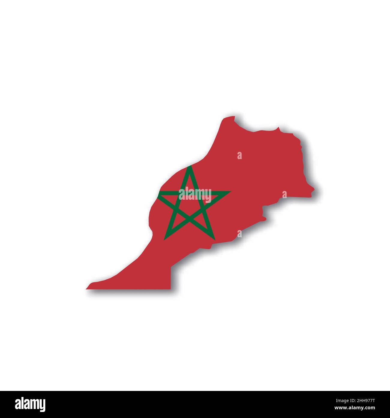 Morocco national flag in a shape of country map Stock Vector Image ...