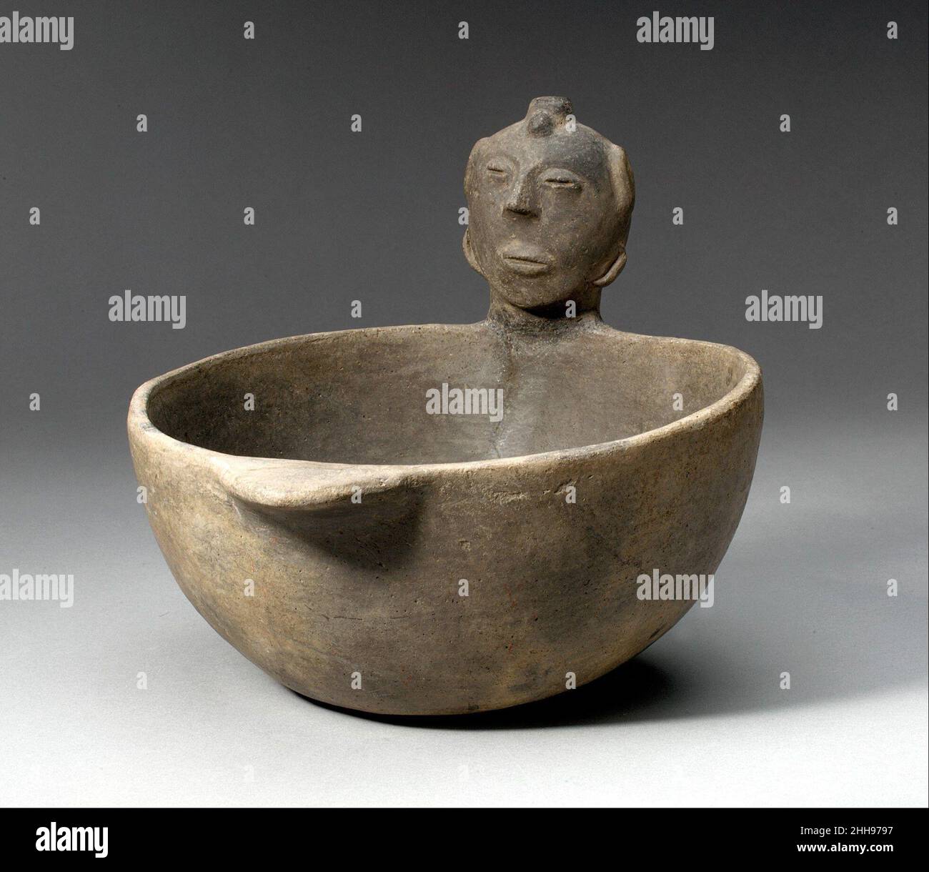 Bowl, Head on Rim 11th–14th century Mississippian The human head poised ...