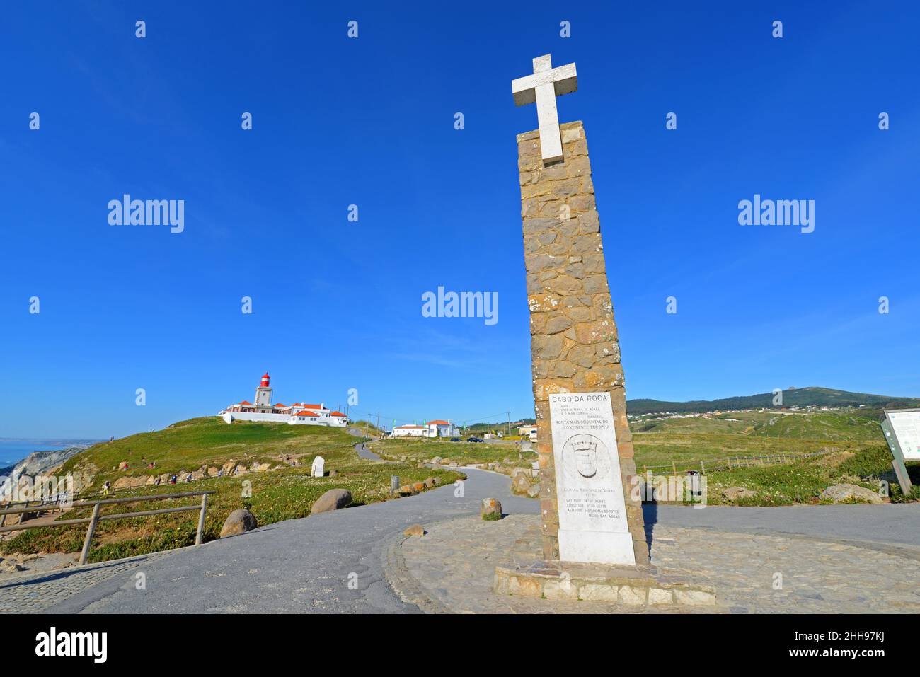 Cabo da Roca Monument at Cabo da Roca, which is the most westerly point ...