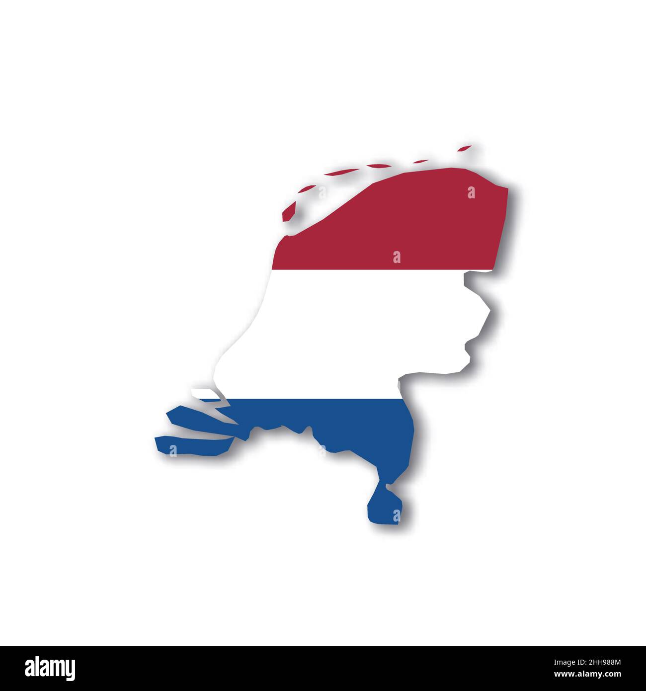 Netherlands, Holland national flag in a shape of country map Stock ...