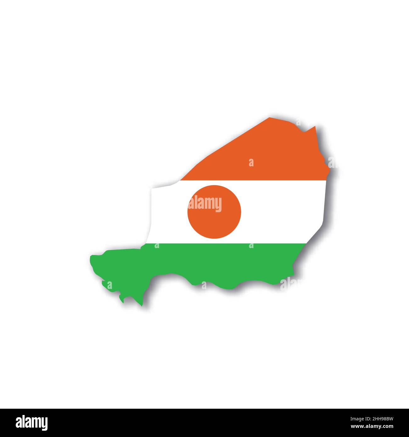 Niger national flag in a shape of country map Stock Vector Image & Art ...