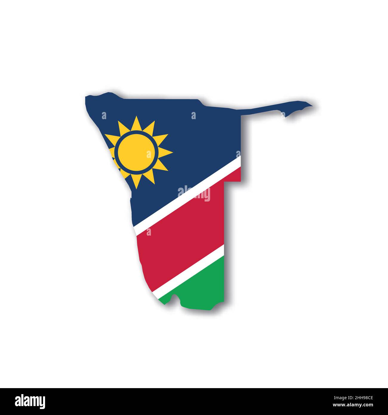 Namibia national flag in a shape of country map Stock Vector Image & Art - Alamy